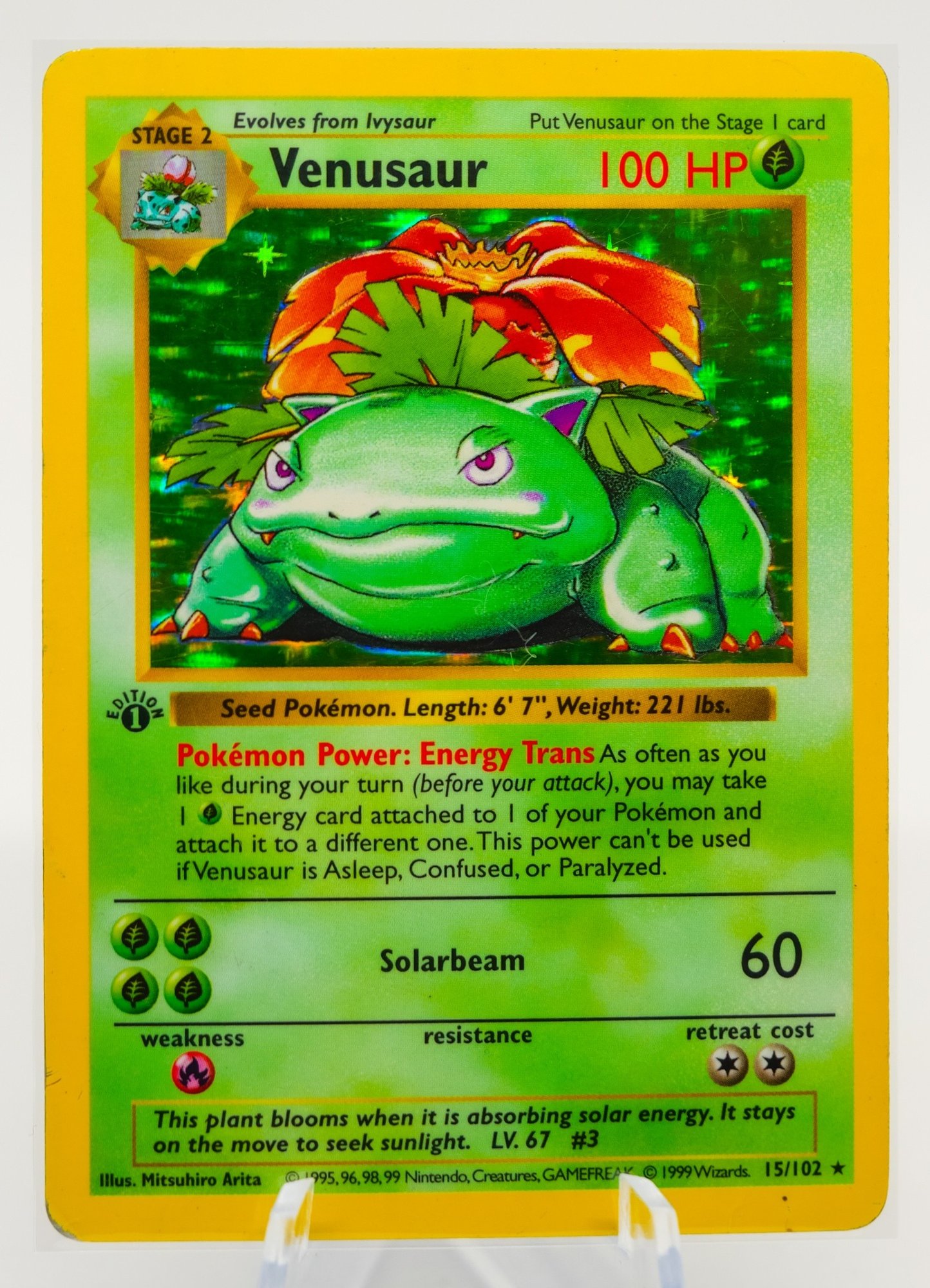 GRAIL!!! 1ST ED VENUSAUR SHADOWLESS "THIN STAMP" BASE SET HOLOGRAPHIC ...