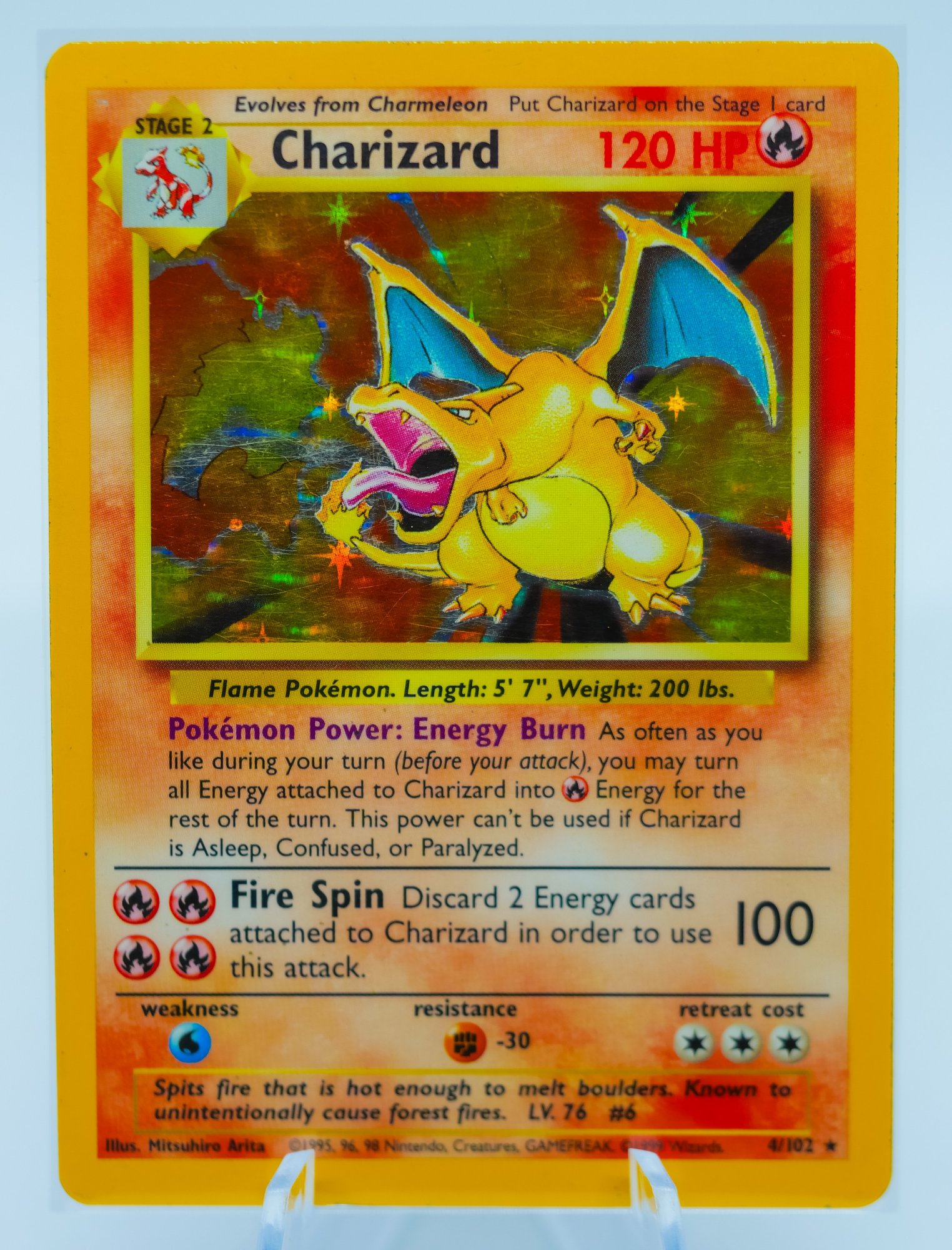 THE OG!!! BASE SET CHARIZARD Holographic Pokemon Card!!! #11481 ...