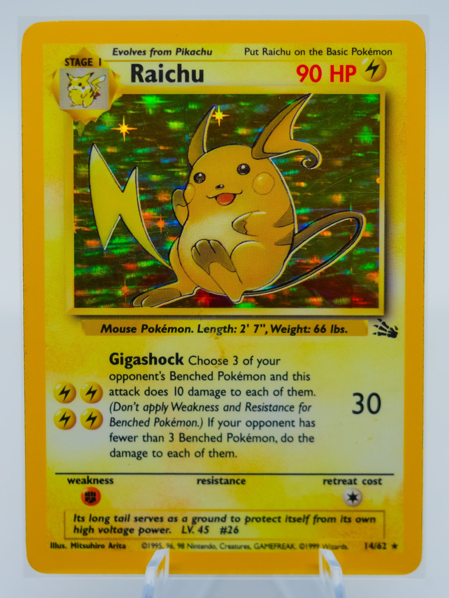 RAICHU Fossil Set Holographic Pokemon Card!!! #11495 | Auctionninja.com