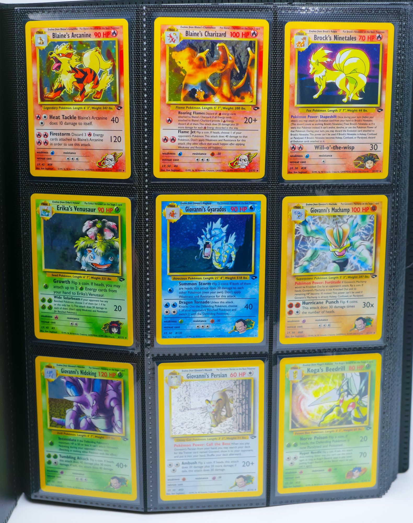 WOW!!!! COMPLETE POKEMON GYM CHALLENGE SET 132 OF 132 IN PRO BINDER ...