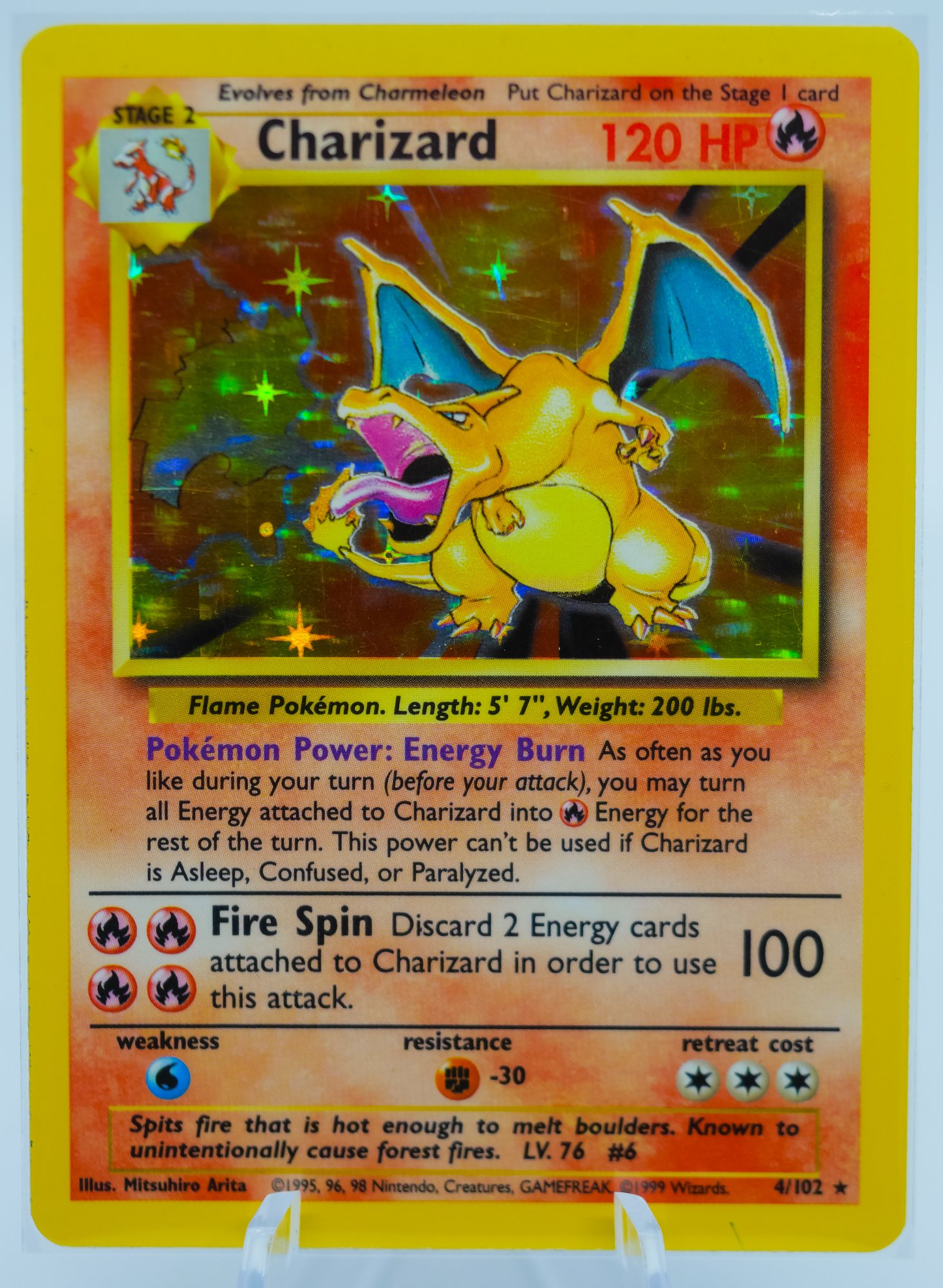 THE OG!!! CHARIZARD BASE SET HOLOGRAPHIC POKEMON CARD!!! #6998 ...