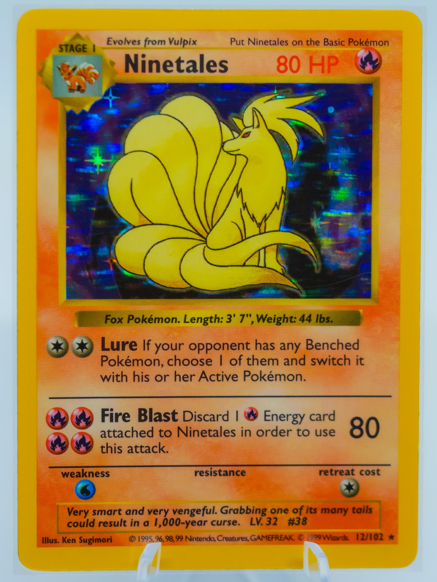 SHADOWLESS NINETALES Base Set Holographic Pokemon Card!!! (2) #7515 ...