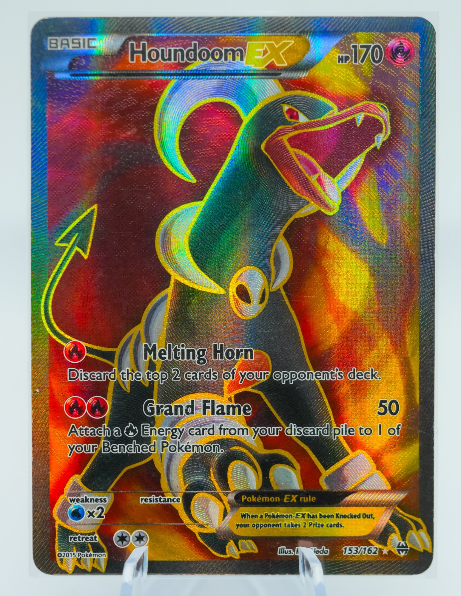 Incredible HOUNDOOM EX Pokemon BreakTHROUGH Set FULL ART Holographic ...