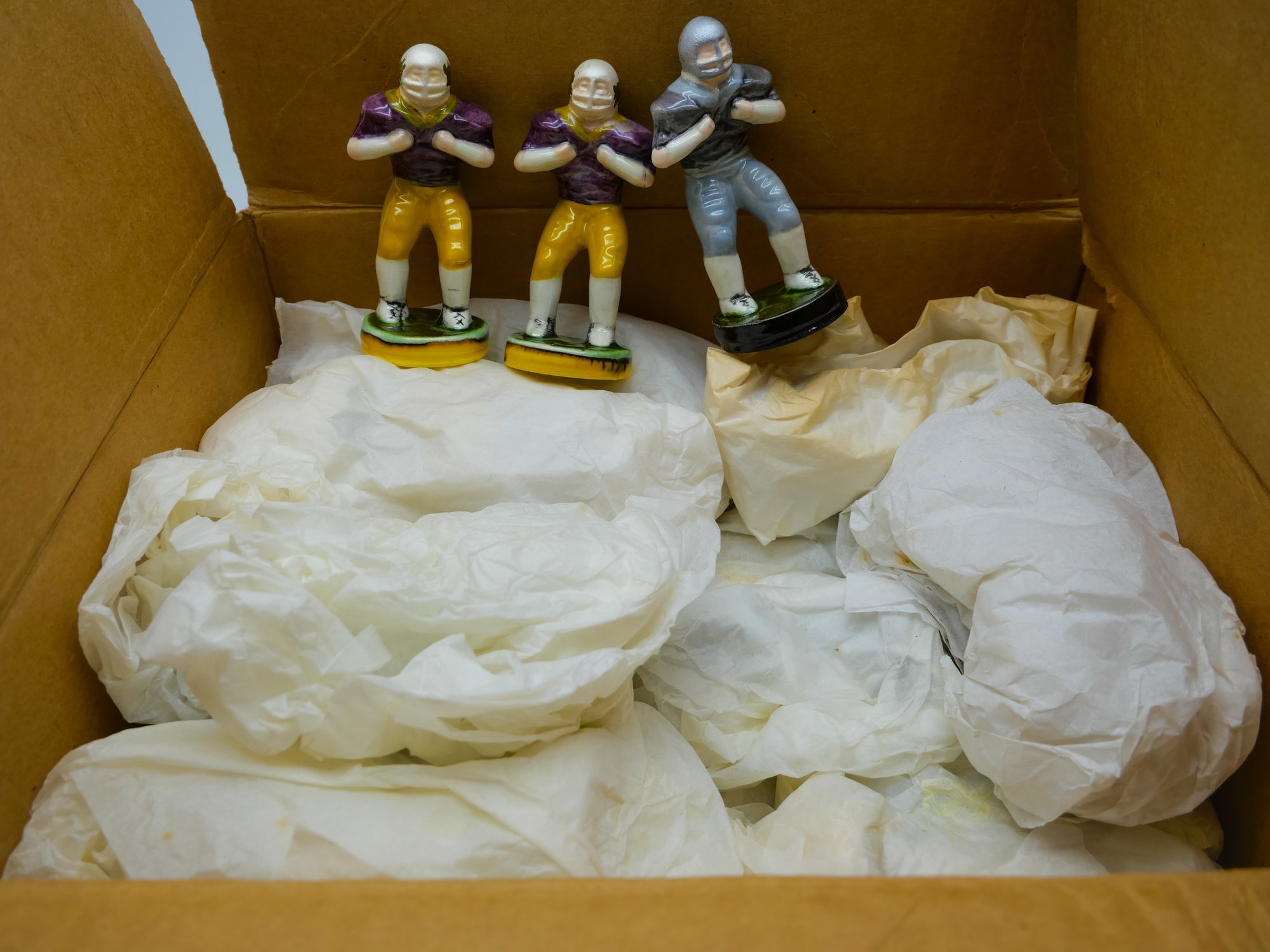 Hand Painted Ceramic Football Chess Set (complete, Individually Wrapped ...