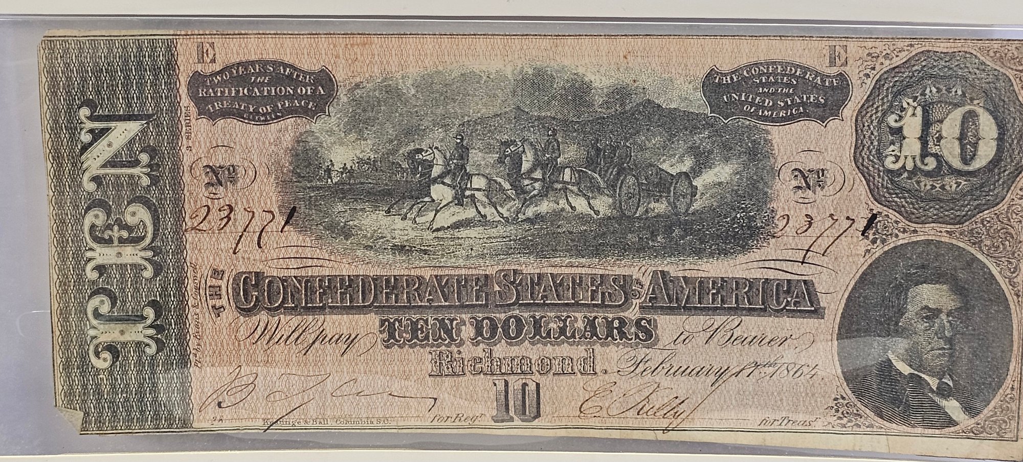 The Confederate States Of America $10.00 Bill Richmond February 17th ...