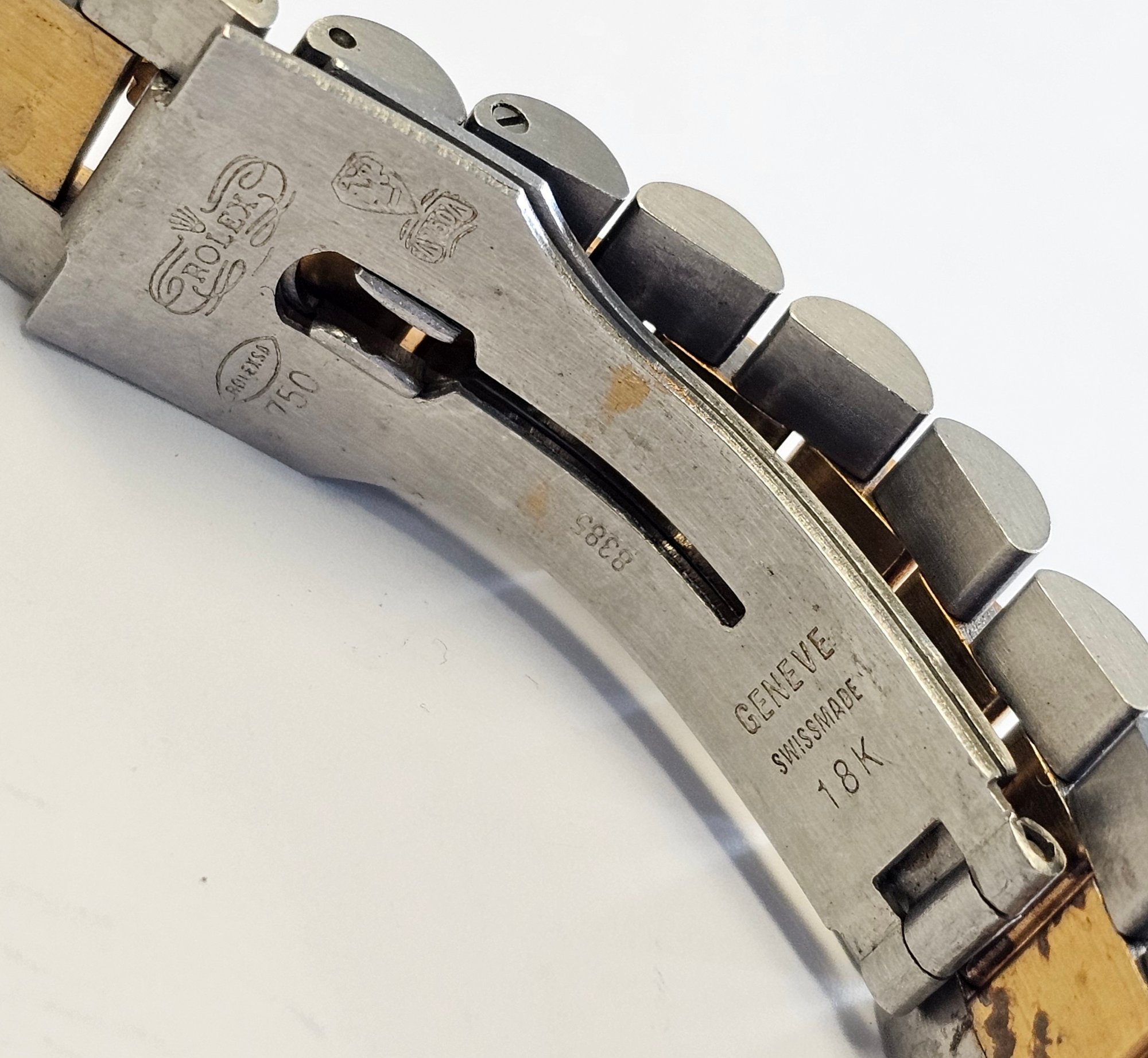 ROLEX ? TWOTONE JUBILEE BAND MENS, MARKINGS ROLEX 750 18K 455H ...