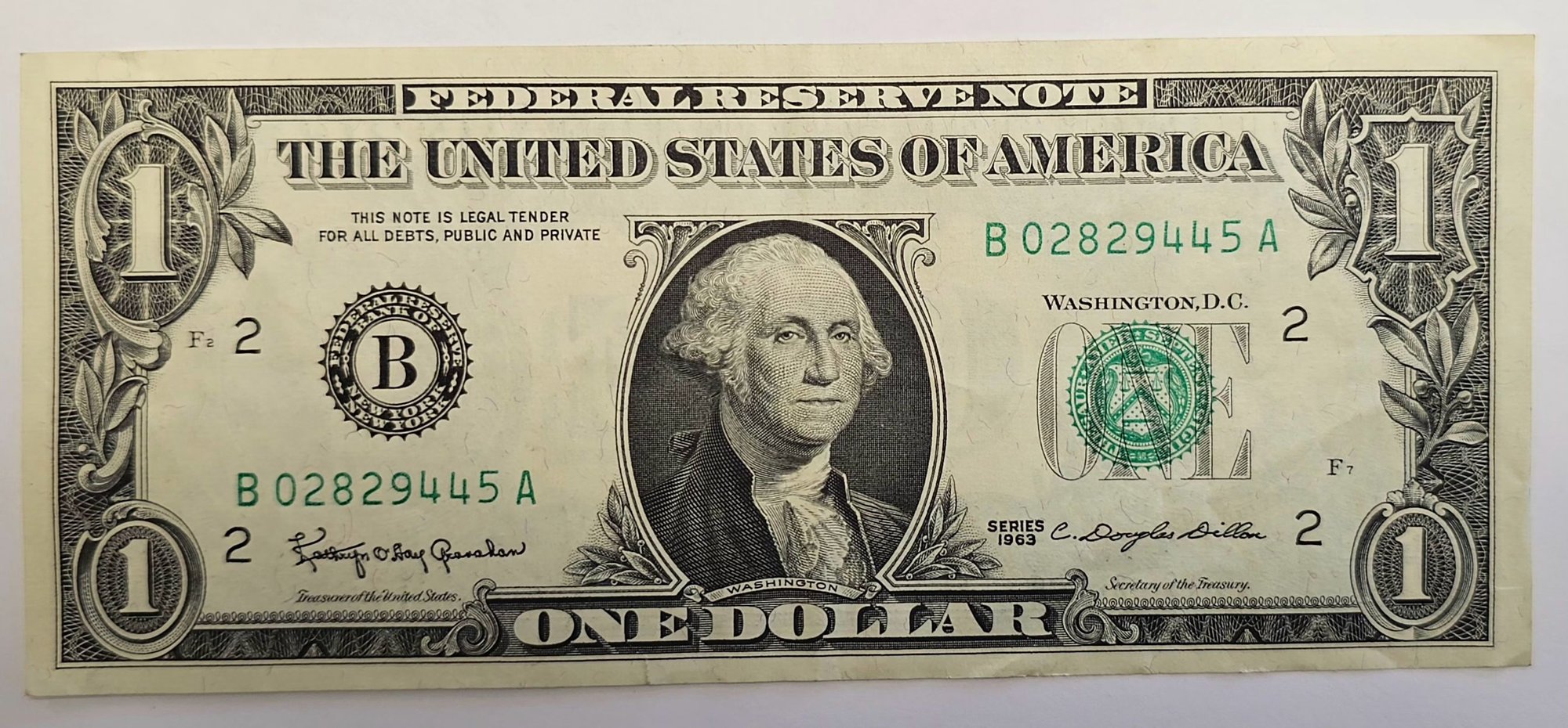 1963 United States Of America One Dollar Bill PRISTINE CONDITION Seriel ...