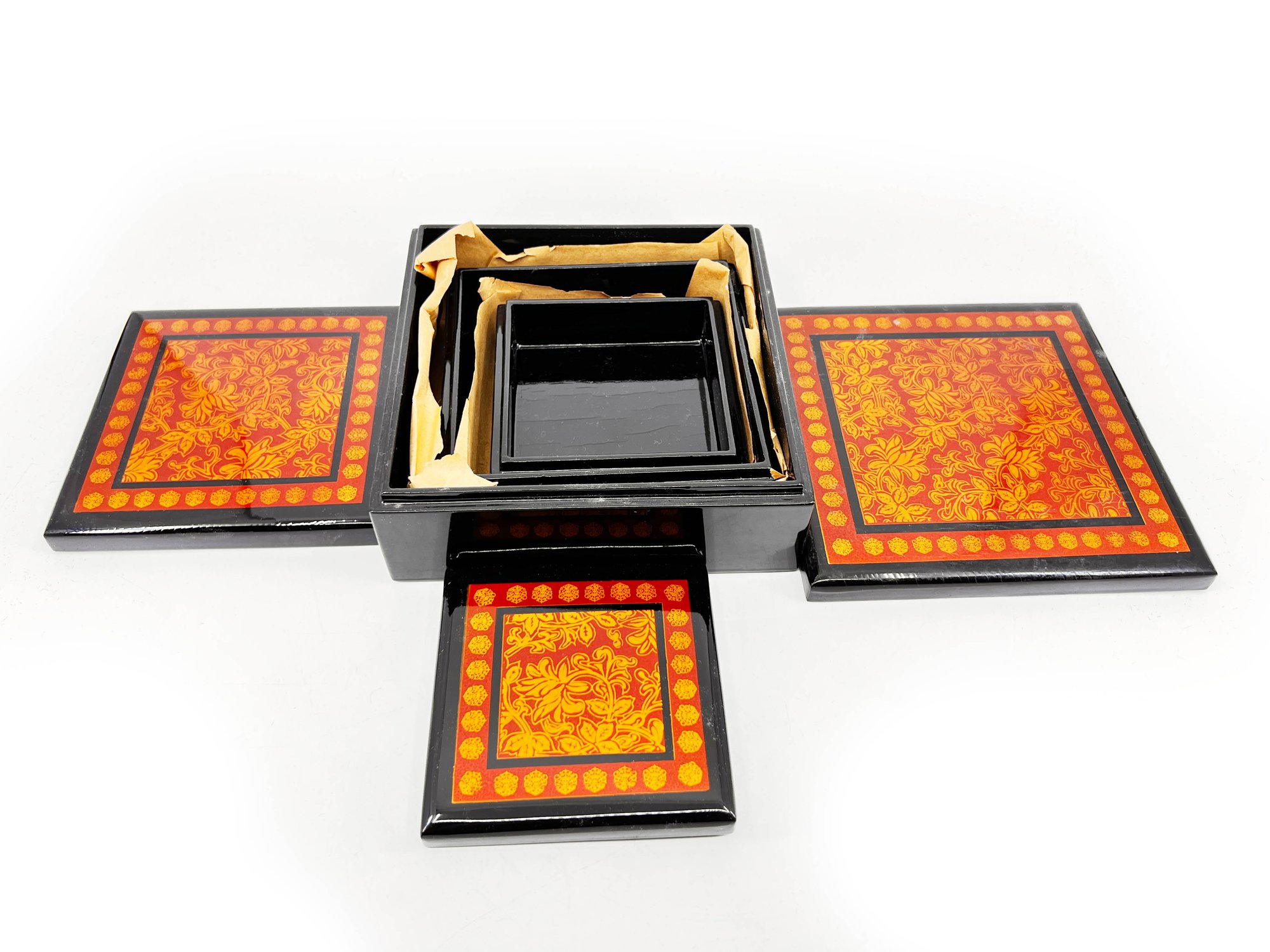 (A-14) VINTAGE ASIAN STYLE WOODEN LACQUERED BOX IN BOX #22304 ...
