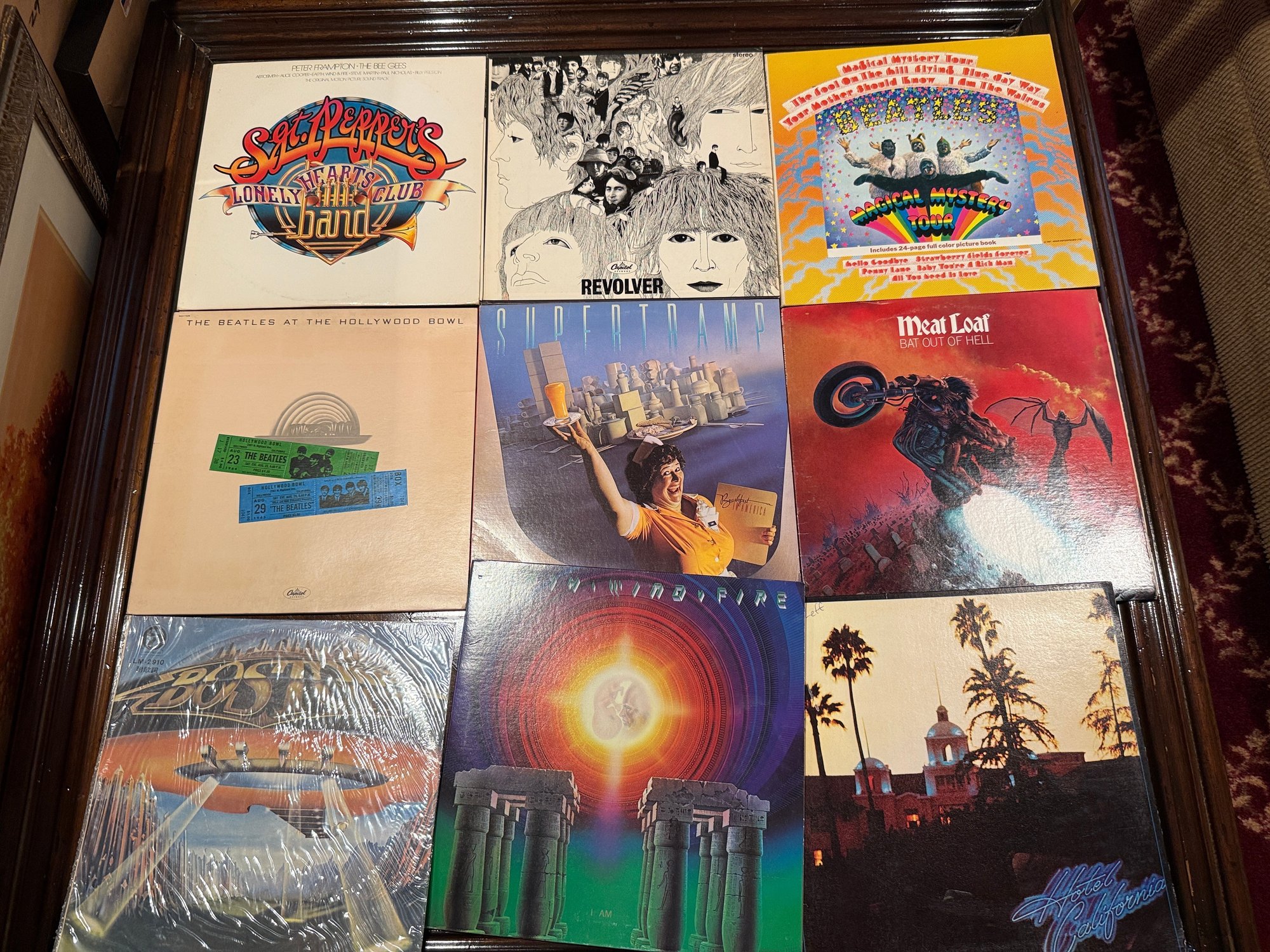 (BASE) NINE VINTAGE ROCK RECORDS - BEATLES REVOLVER, ST. PEPPER ...