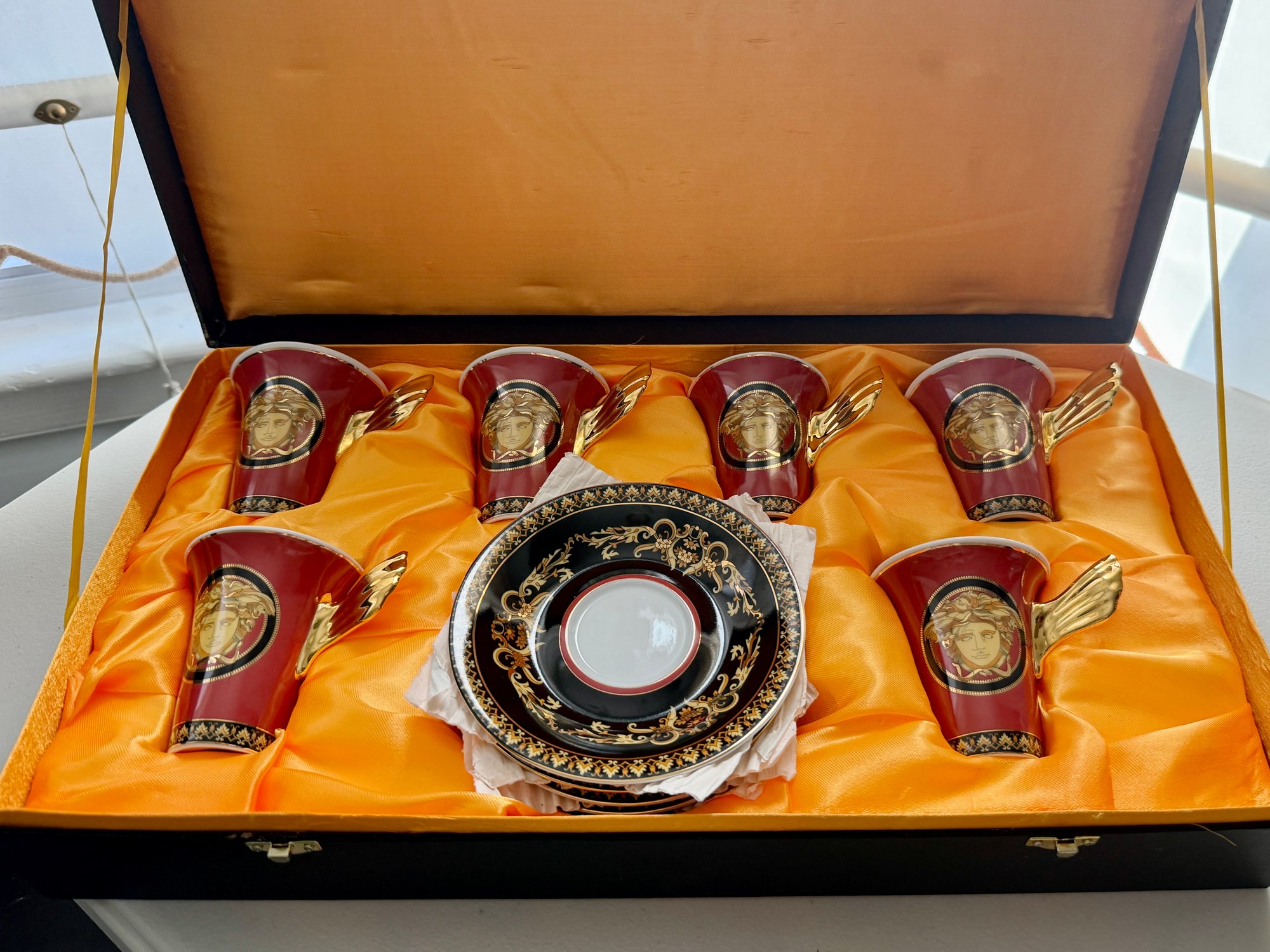 (OFF) AUTHENTIC VERSACE MEDUSA PORCELAIN COFFEE SET IN BOX - SIX WING ...