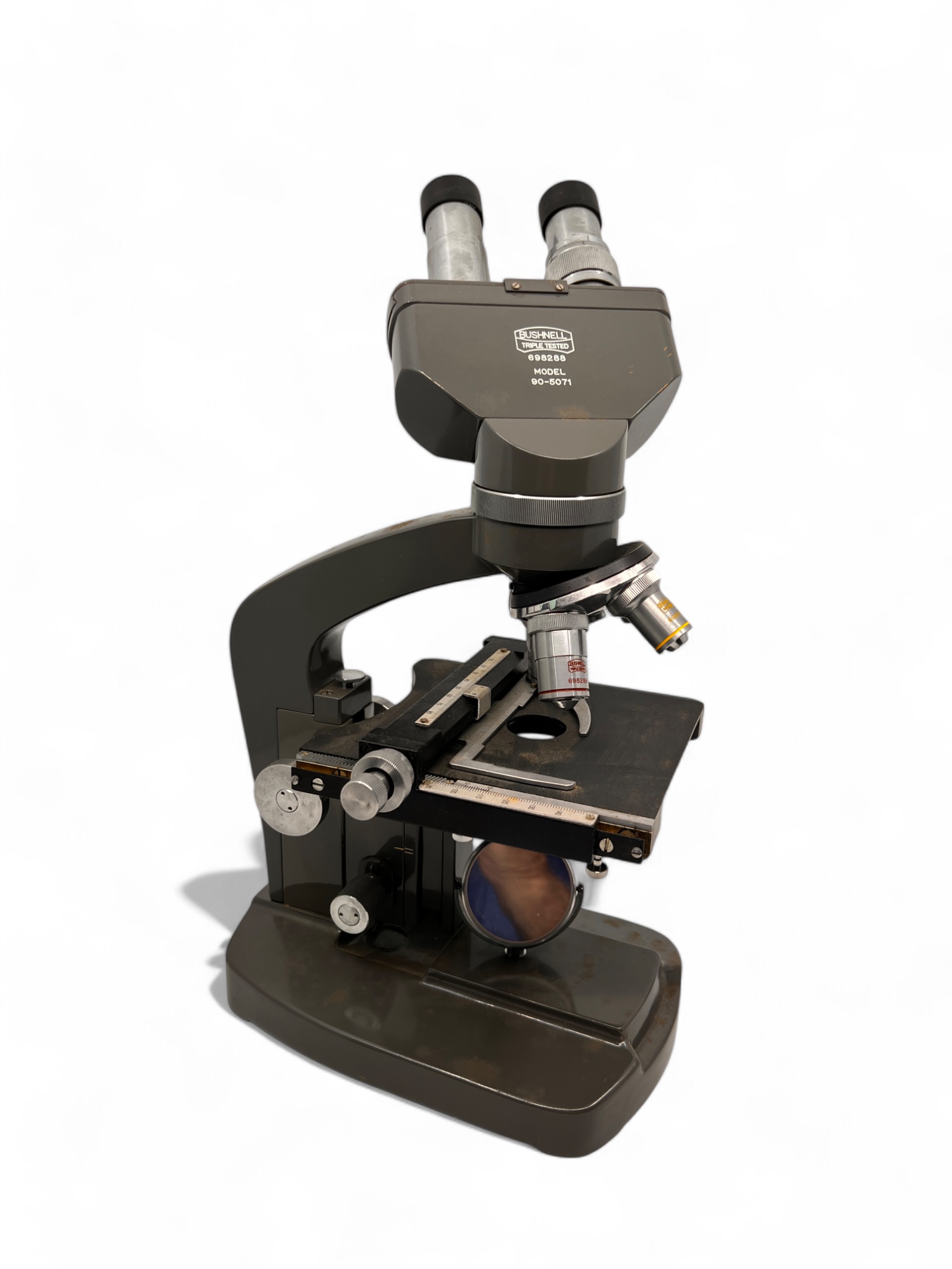 (A-55) VINTAGE BUSHNELL MICROSCOPE TRIPLE TESTED 698288-MODEL 90-5071 ...
