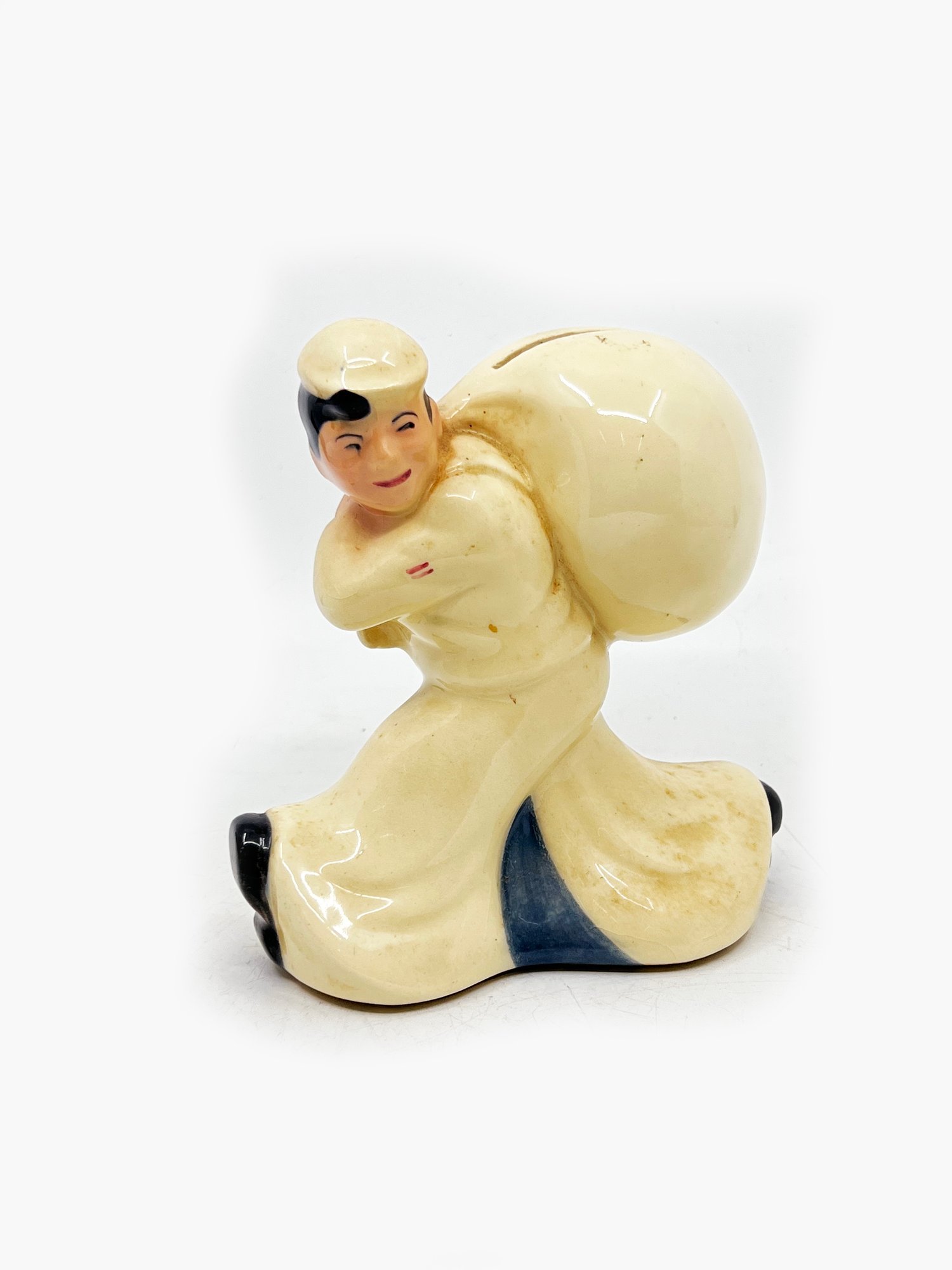 (129) VINTAGE WW11 SAILOR CERAMIC ADVERTISING BANK-THE SEAMANS BANK OF ...