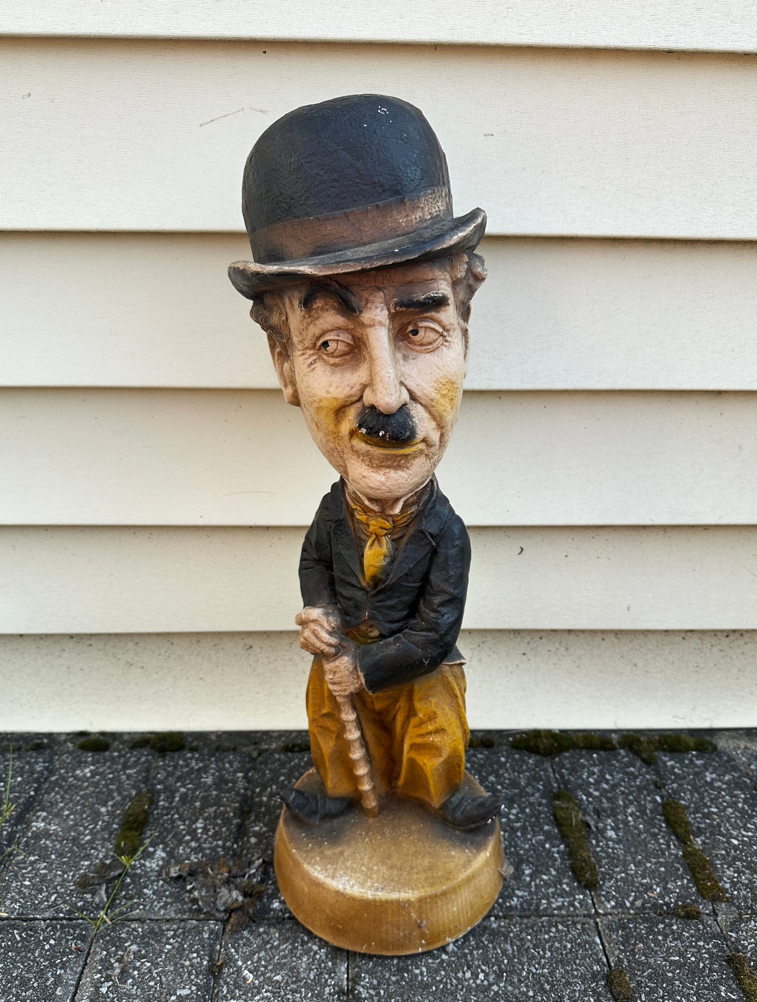 (G-14) VINTAGE CHALKWARE "CHARLIE CHAPLIN" STATUE - SEE CHIPS - 24"HIGH ...