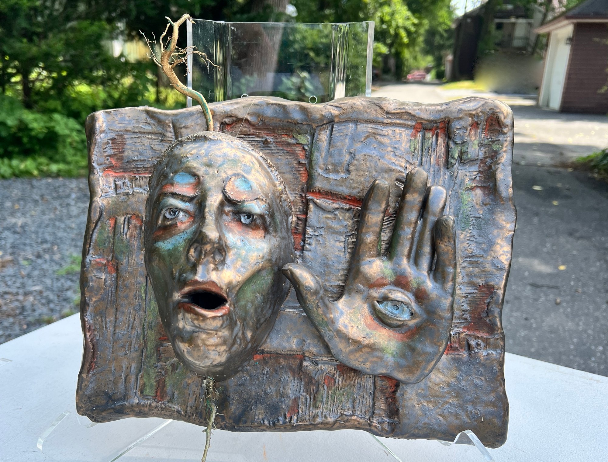 (A99-9) VINTAGE ABSTRACT ART POTTERY SCULPTURE BY JOHN FINK - HEAD ...