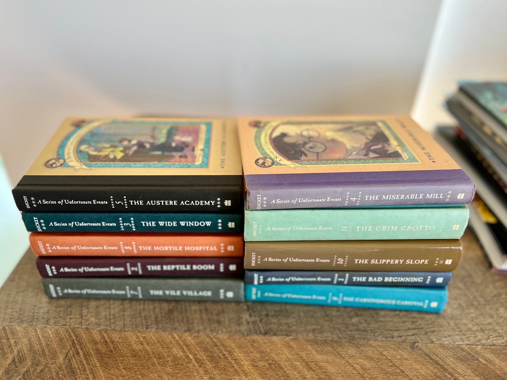 (UPBR) COLLECTION OF TEN HARDCOVER BOOKS - SERIES OF UNFORTUNATE EVENTS - SEE VOLUMES PICTURED ...
