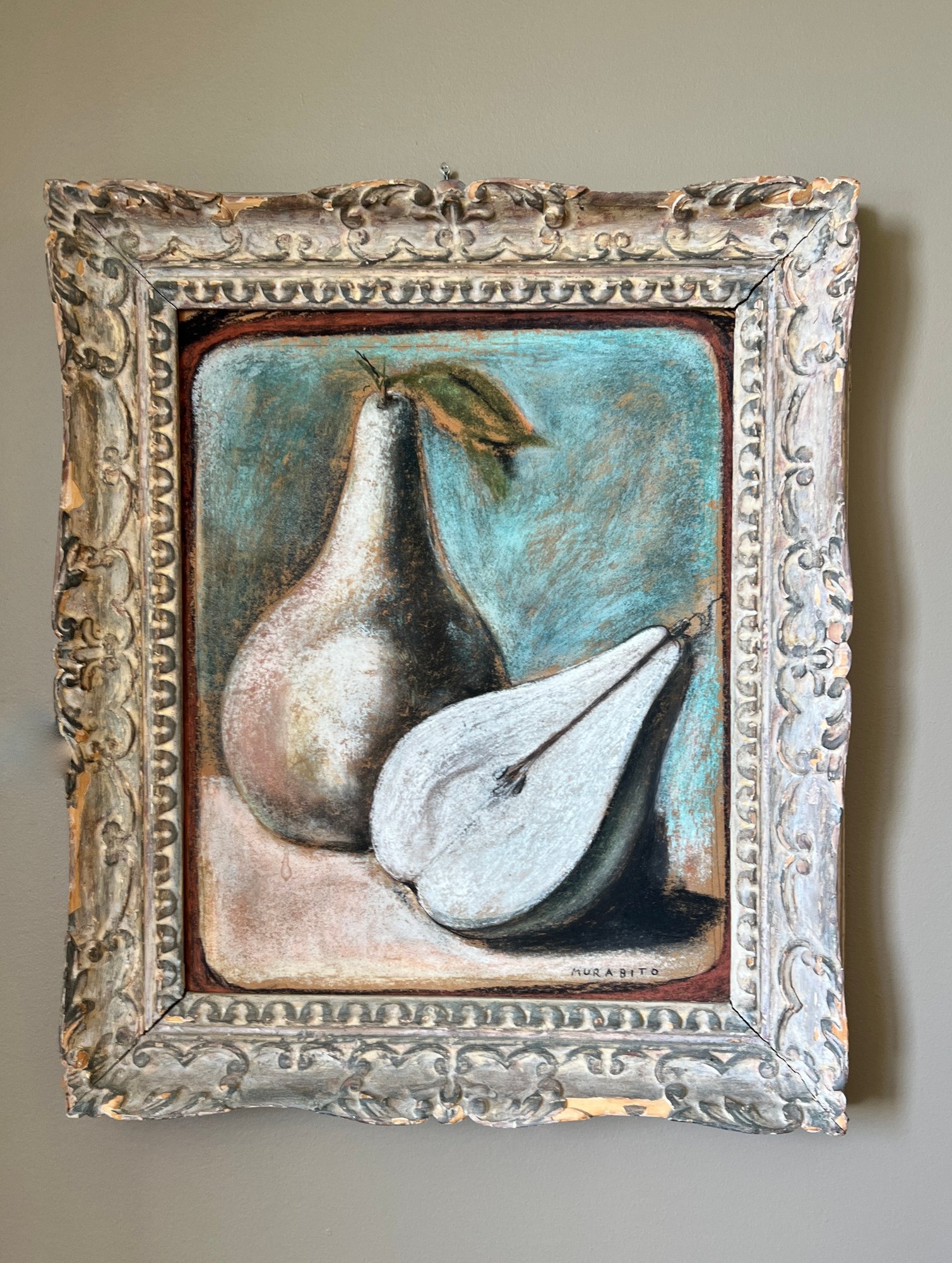 ROSARIO MURABITO (1907-1972) ORIGINAL SIGNED PAINTING "PEAR" - FRAMED ...