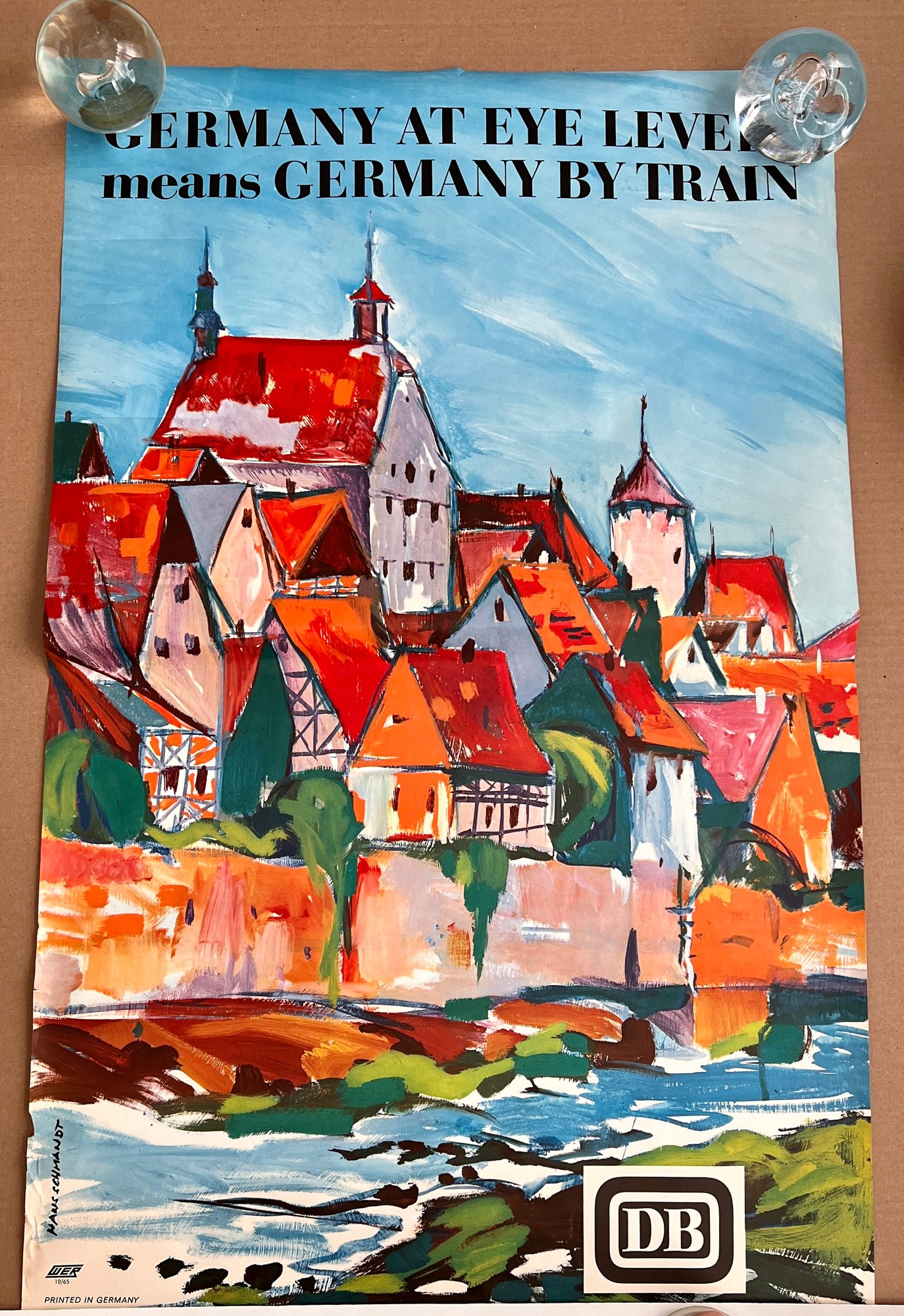 (P-22) ORIGINAL VINTAGE 1965 GERMAN RAILWAY TRAVEL POSTER, GERMANY BY ...