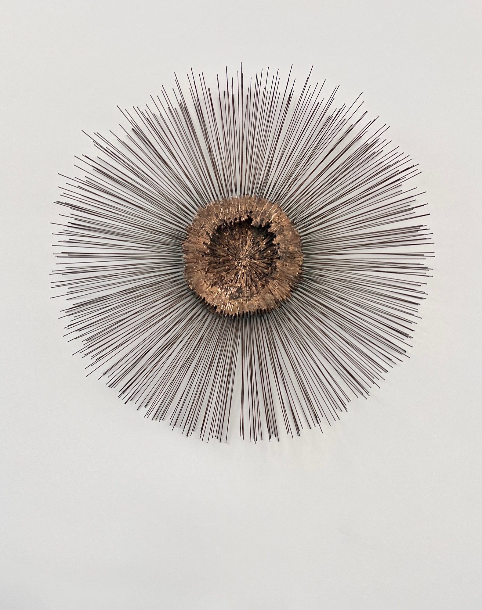 (UP) FABULOUS VINTAGE CURTIS JERE LIKELY BRASS SUNBURST BRUTALIST WALL ...