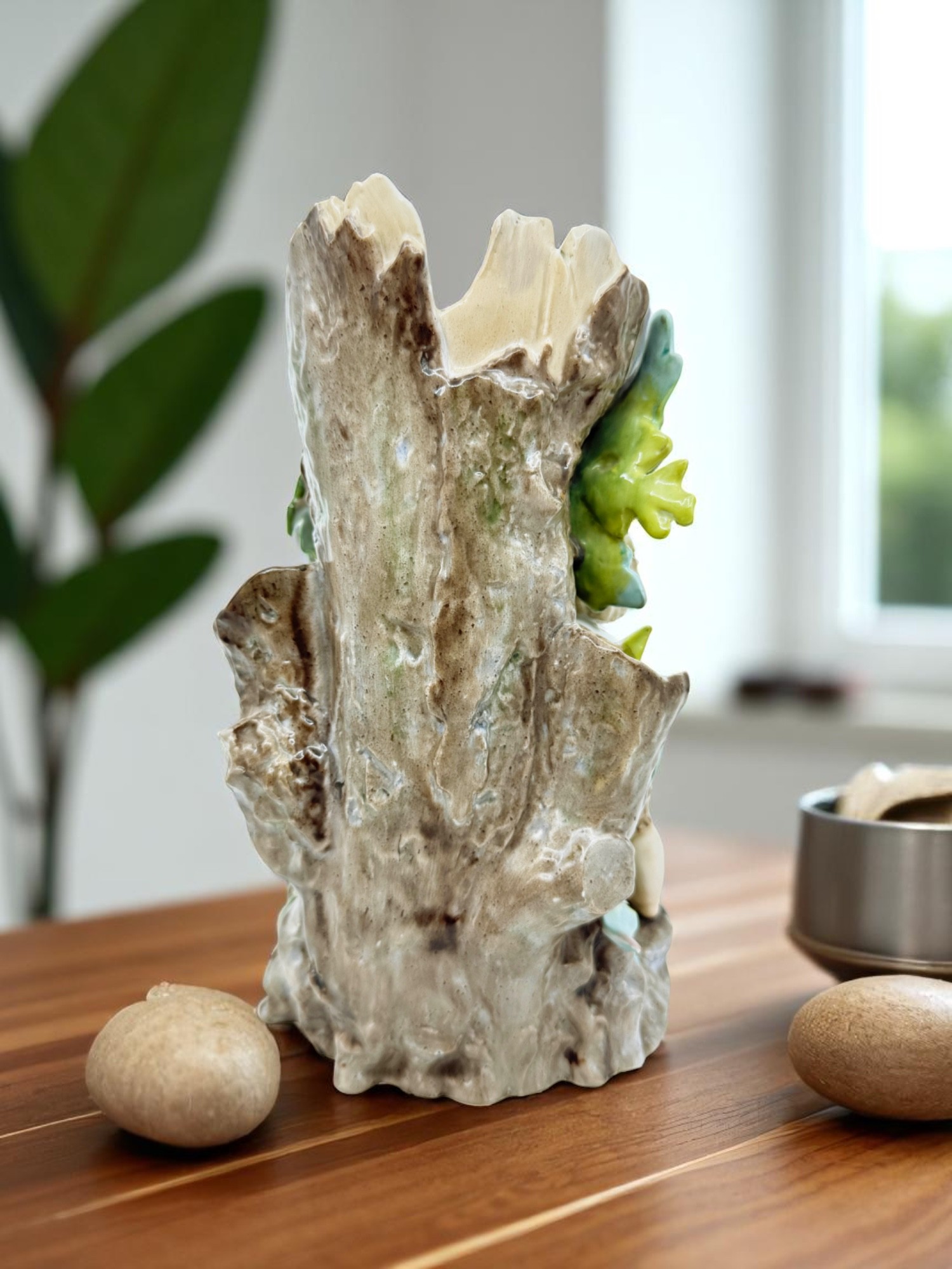 (A-14) VINTAGE MEISSEN FINE CHINA/PORCELAIN FIGURAL VASE-"TREE FORM ...