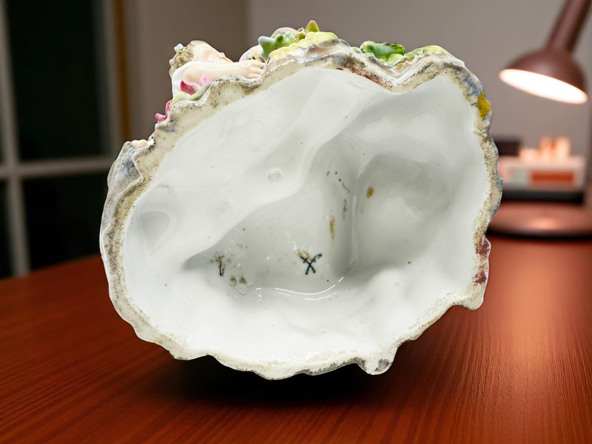 (A-14) VINTAGE MEISSEN FINE CHINA/PORCELAIN FIGURAL VASE-"TREE FORM ...