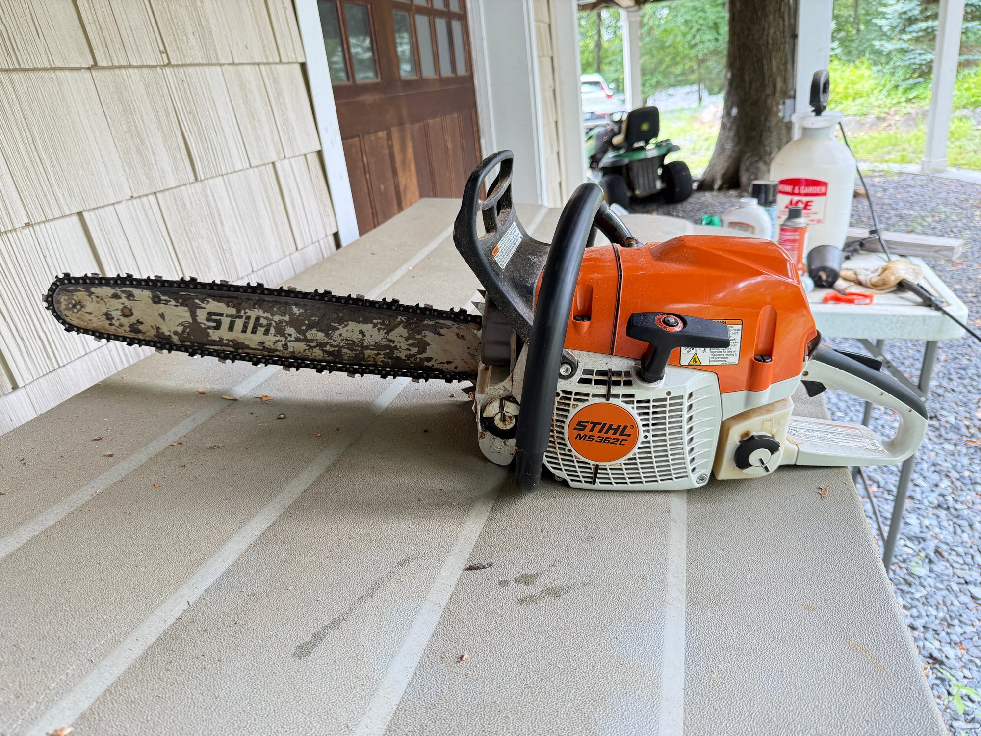 (GT-2) PRE OWNED STIHL GAS POWERED CHAIN SAW-MS362C WITH CASE AS SHOWN ...