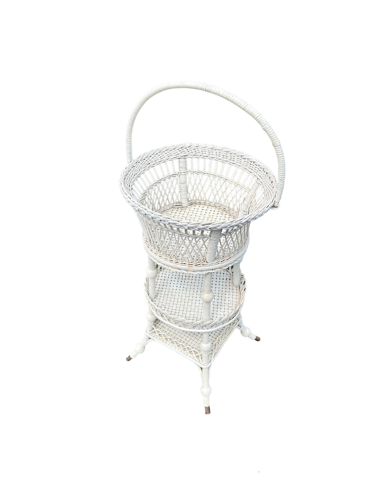 Unusual Wakefield Wicker Three Tier Planter #1496 | Auctionninja.com