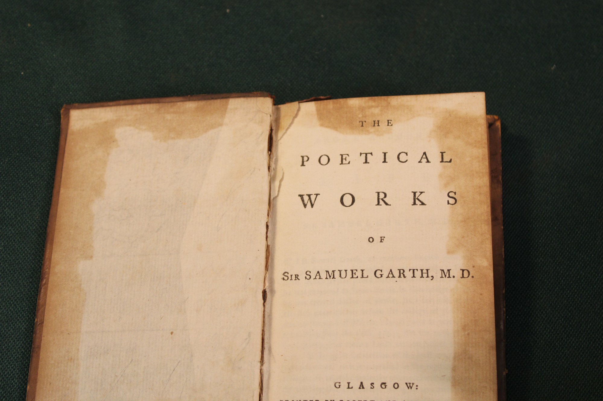Antique Book, 1771 "The Political Works Of Sir Samuel Garth MD" (135 ...