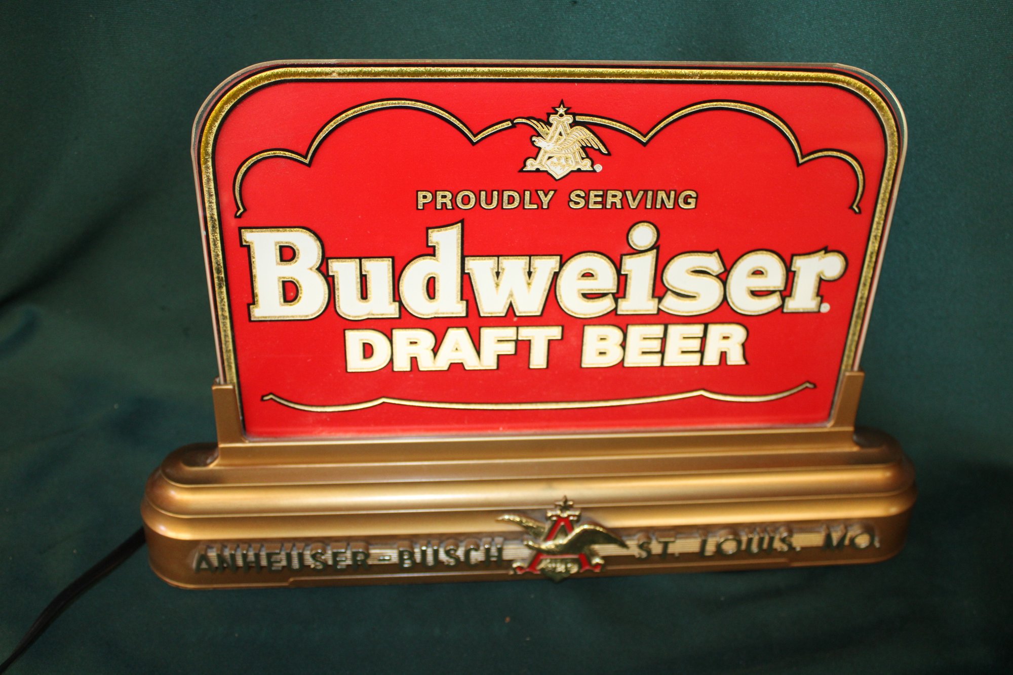 Budweiser Draft Beer ROG Back Bar Lighted Sign, Working, 11x17"H (183 ...