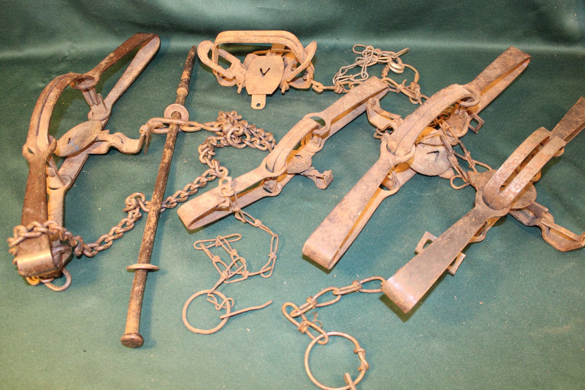 Assorted Antique 5 Varmint/ Animal Traps - 3@ Oneida Victoria #8 (187 ...