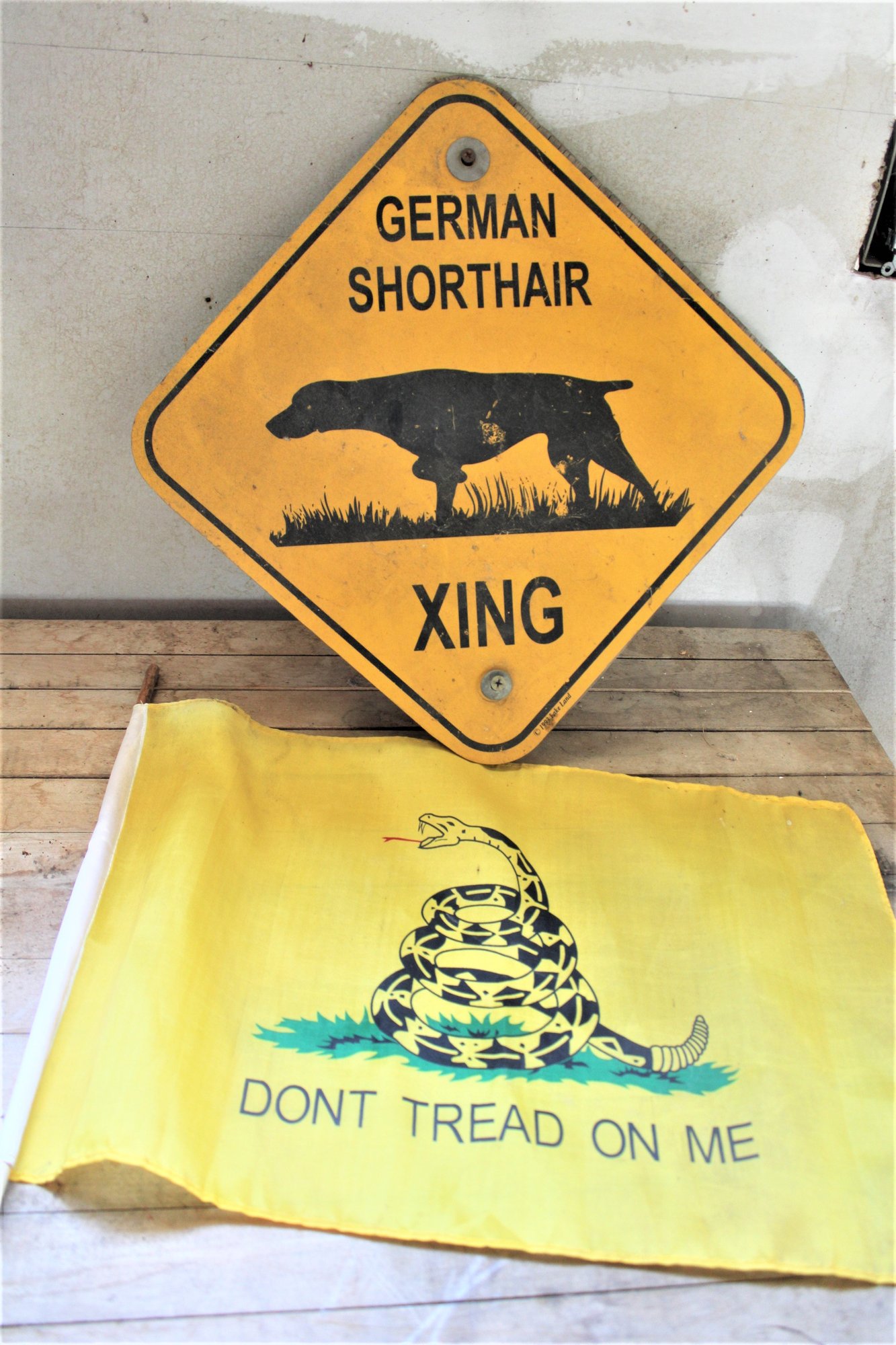 German Shorthair Xing 12"X 12" Sign , & "Don't Tread On Me" 17"x 12 ...