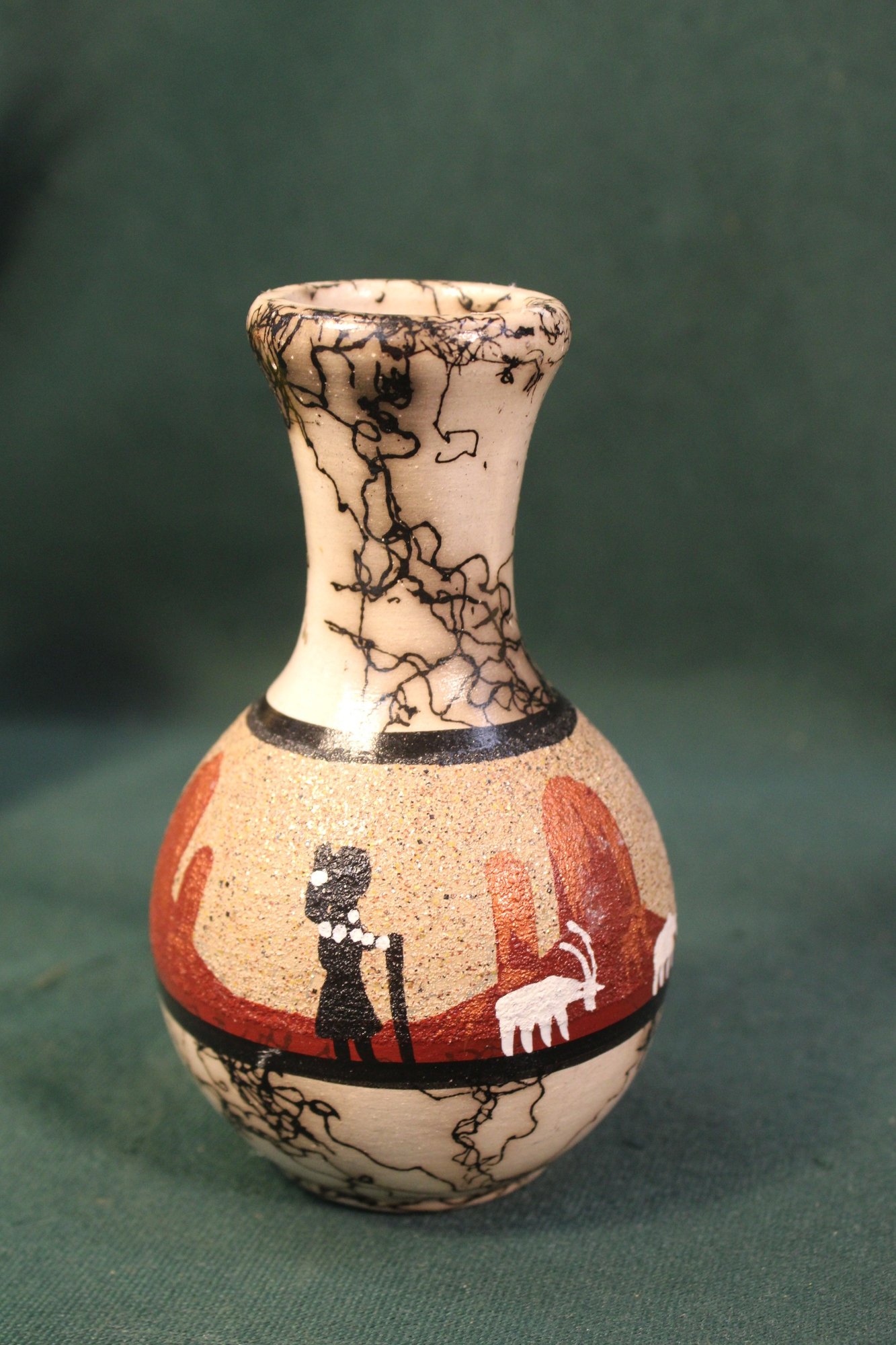 Navajo Horse Hair Decorated Vase, Cowboy Covered Jar, Aunt Jemima Lamp ...