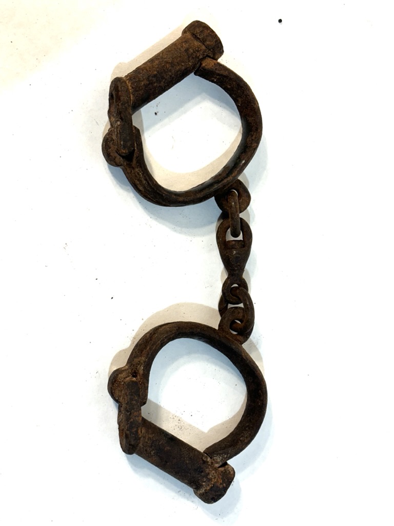 Vintage 1800's Original Style Hand Forged Iron Handcuffs Prison ...