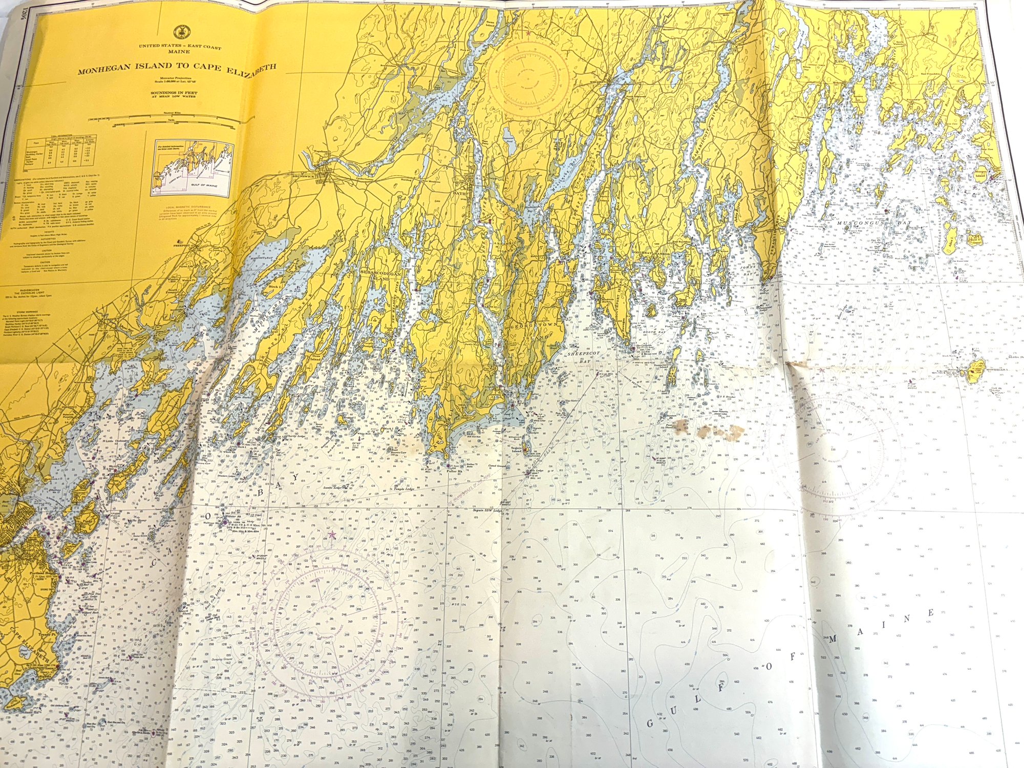Vintage Navigational Chart Cape Elizabeth #1940 | Auctionninja.com