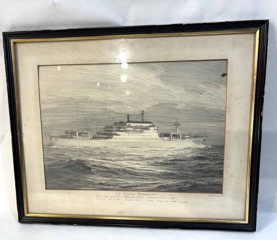Drawing SS Santa Magdalena Ship Drawing #2147 | Auctionninja.com