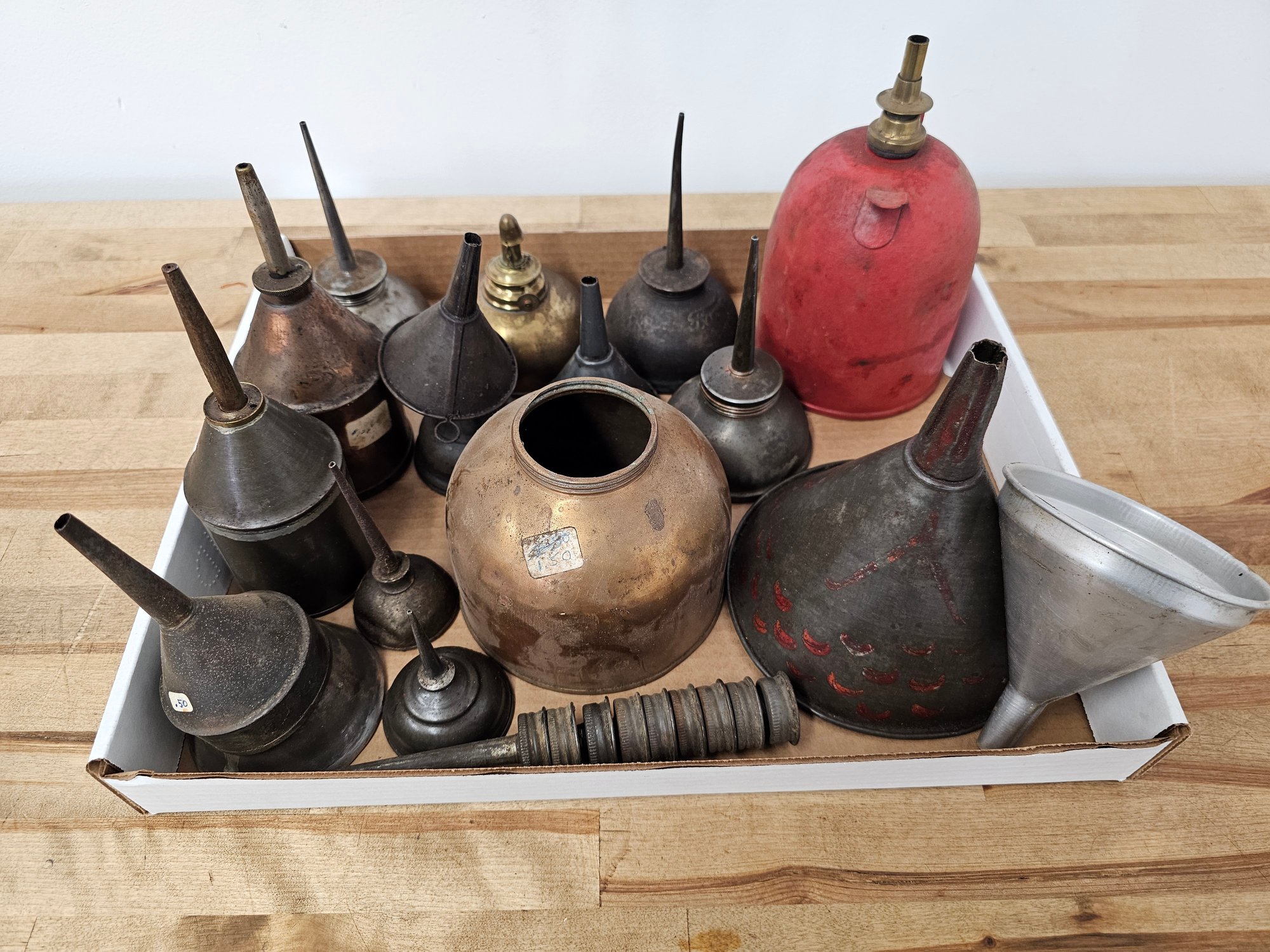 Lot Of Antique Thumb Oilers & Funnels #1302 | Auctionninja.com
