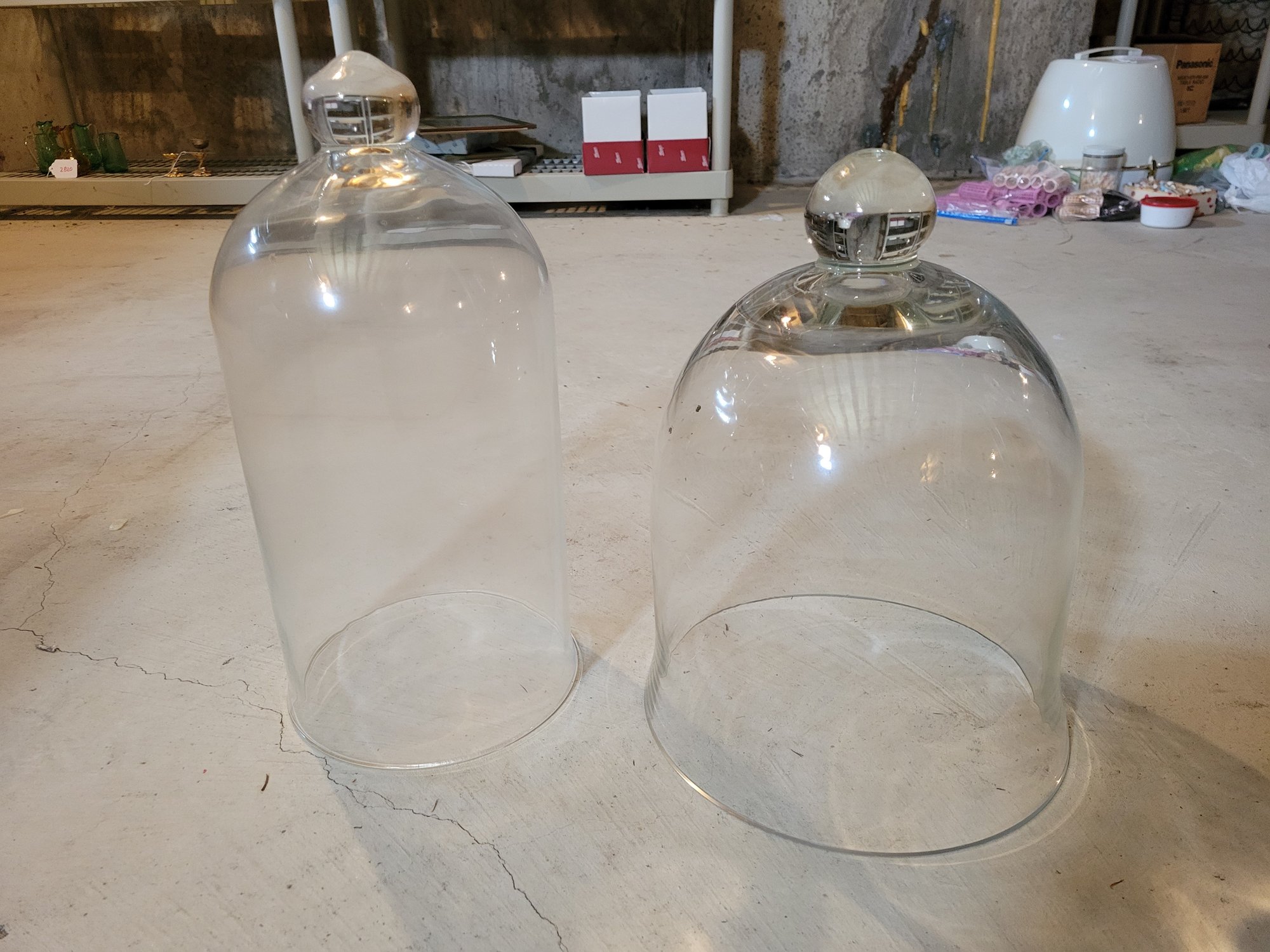 2pc. Large Glass Domes #2776 | Auctionninja.com
