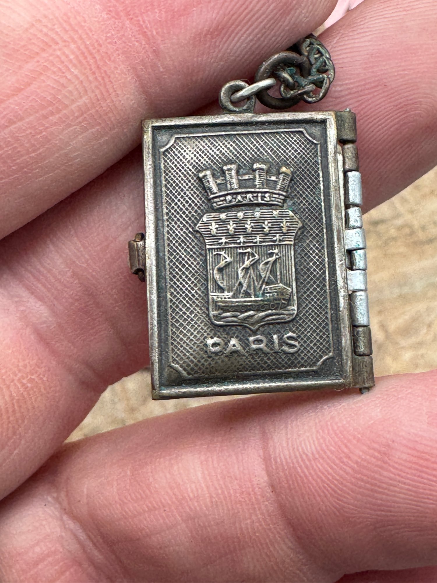 Vintage Paris France Eiffel Tower Souvenir Locket Or Charm Necklace ...