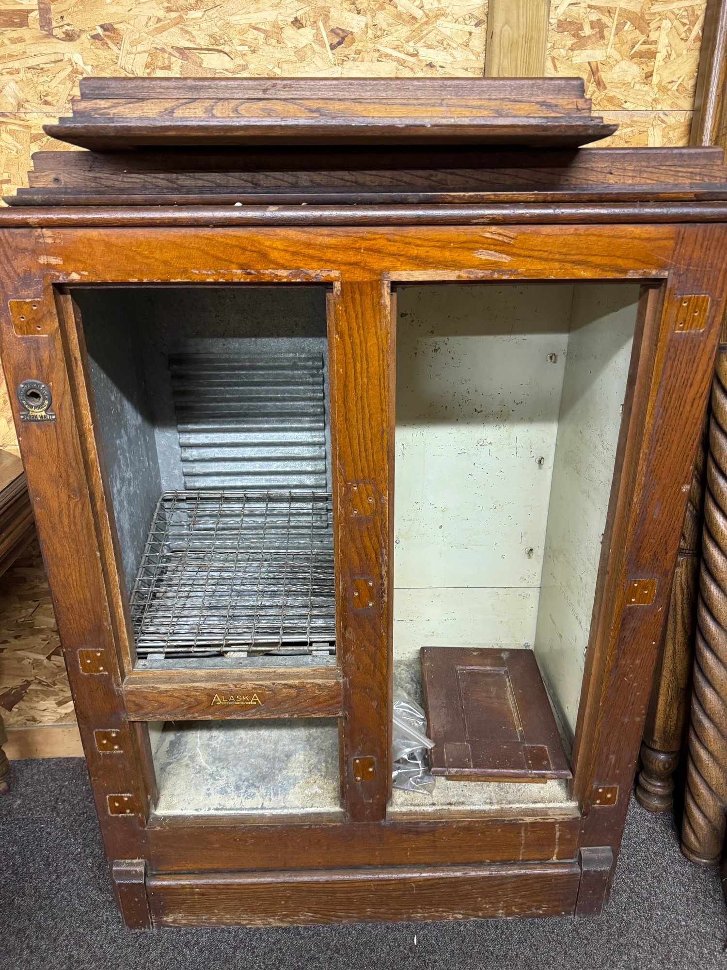 Antique 1920's Oak Ice Box Doors Off But Available #26330 ...