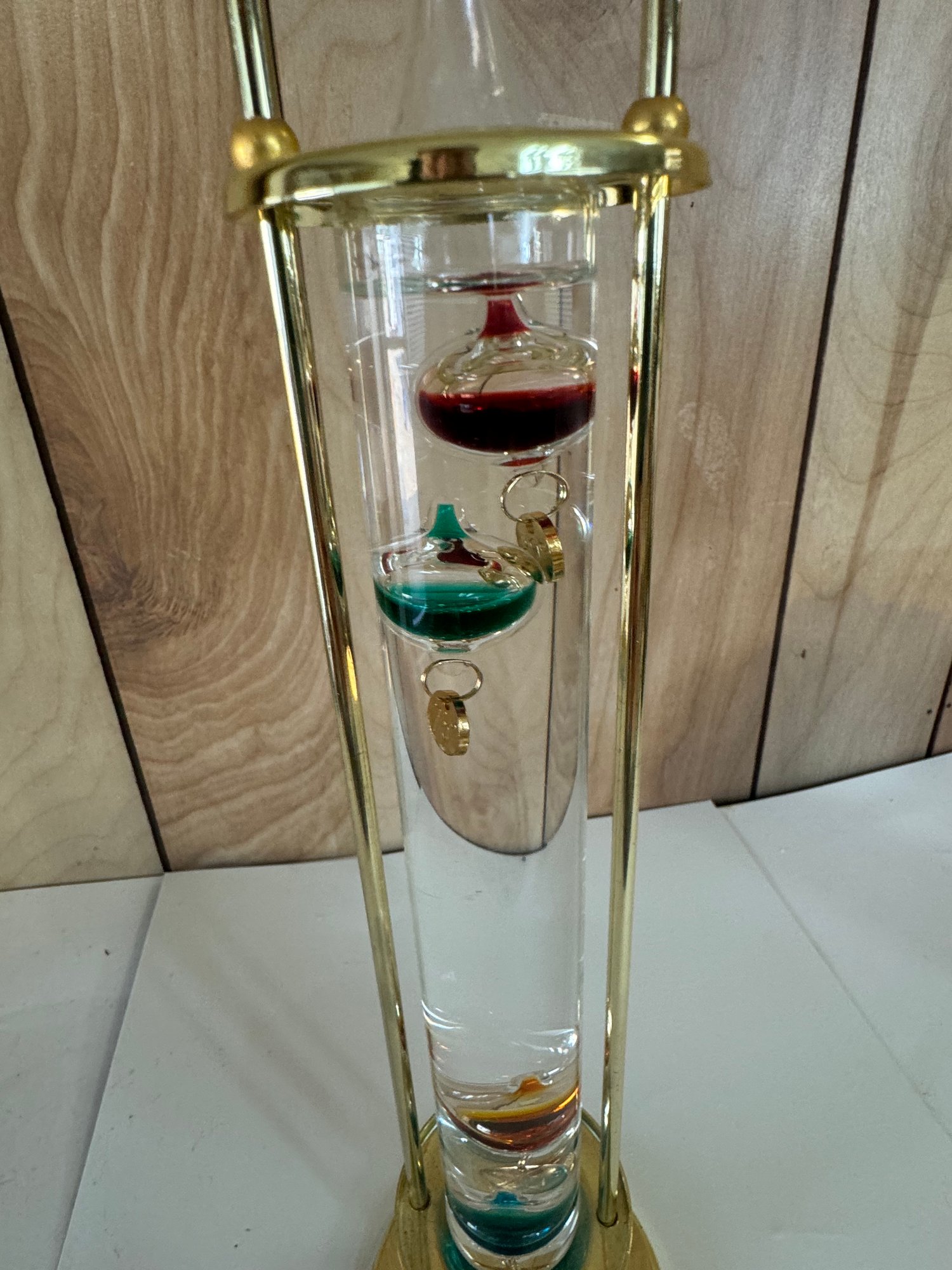 Vintage Galileo Thermometer With Brass Stand #19672 | Auctionninja.com