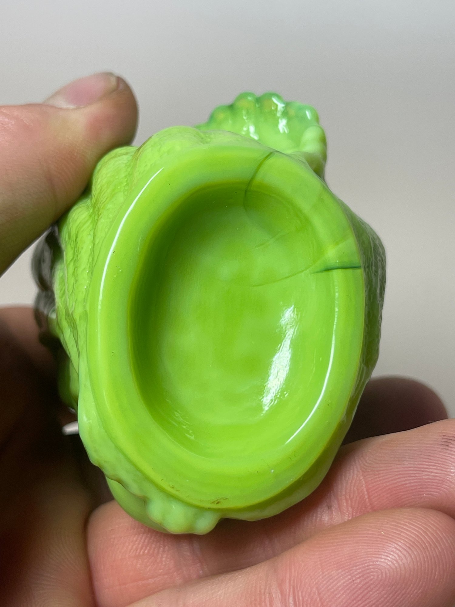 Rare Greentown Nile Green Witch Head Victorian Toothpick Holder #39790 ...