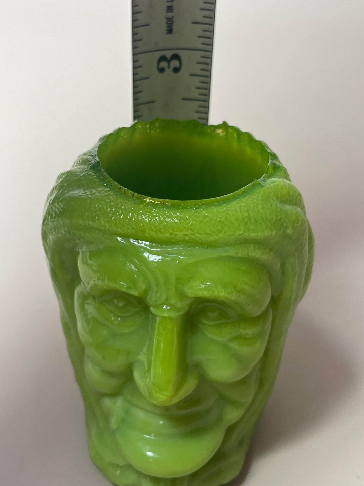 Rare Greentown Nile Green Witch Head Victorian Toothpick Holder #39790 ...