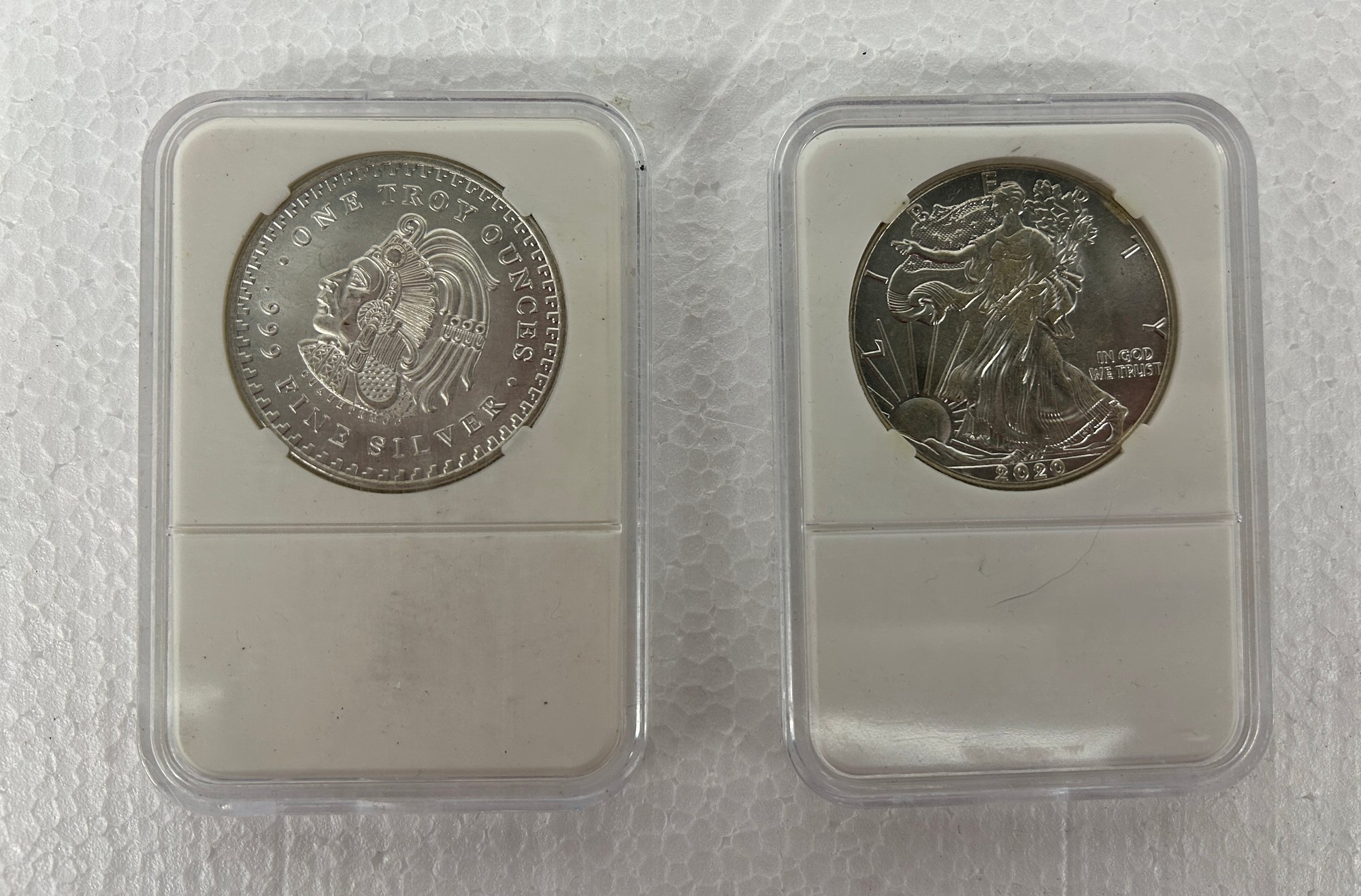 Two Coins - One Troy Ounce Each - 999 Fine Silver #5605 | Auctionninja.com