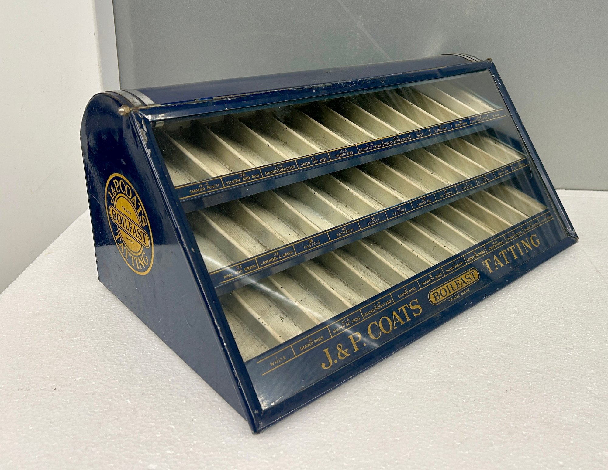 Vintage J & P Coats Thread Spool Showcase - 10x16x8 #5664 ...