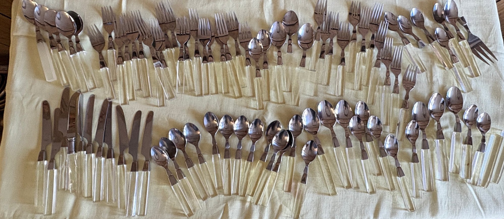 MCM Clear Handle Flatware Set #6559 | Auctionninja.com