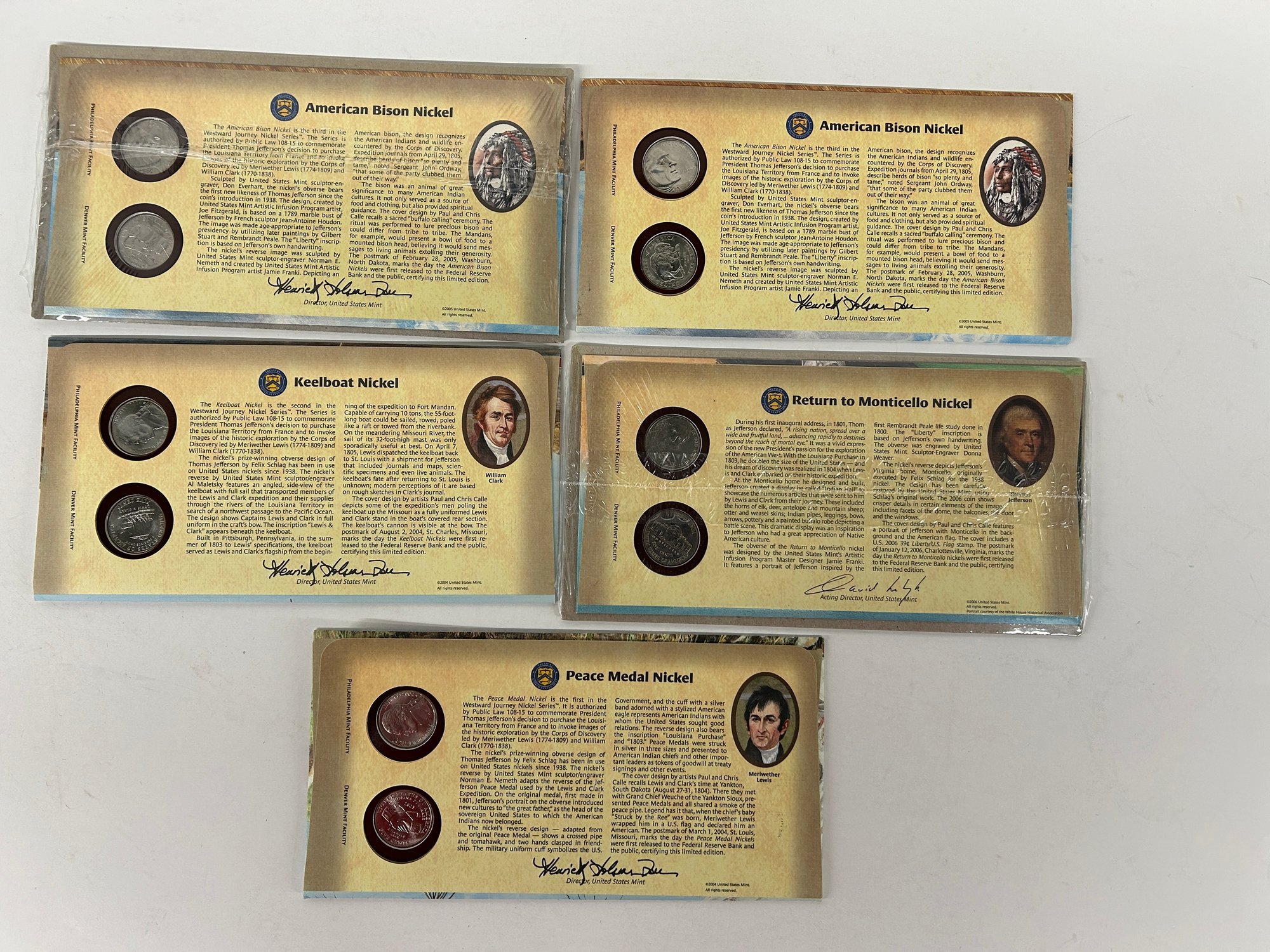 U.S. Mint Nickels In Commemorative Coin Covers #4476 | Auctionninja.com