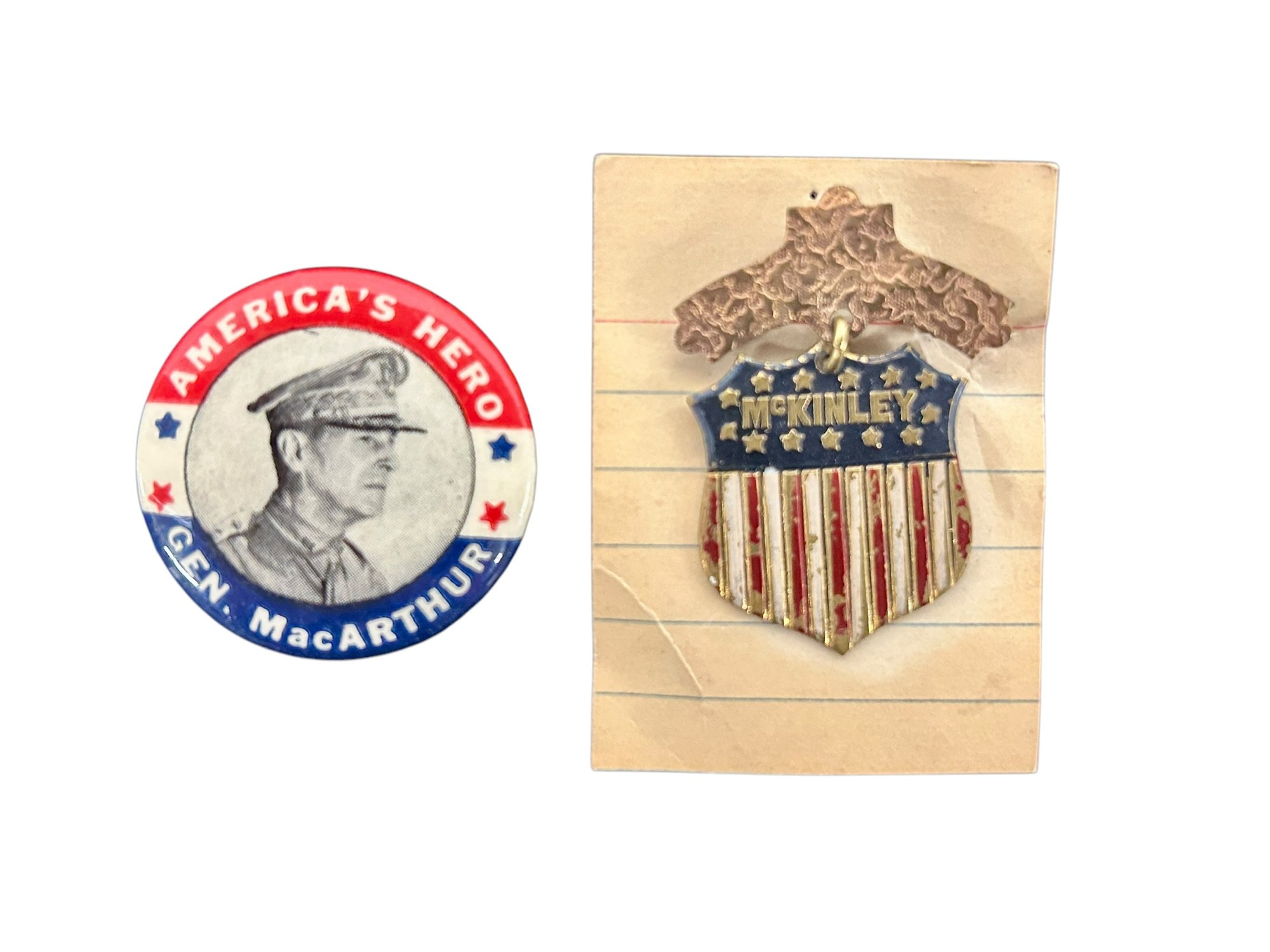 McKinley And McArthur Political Pins #5865 | Auctionninja.com