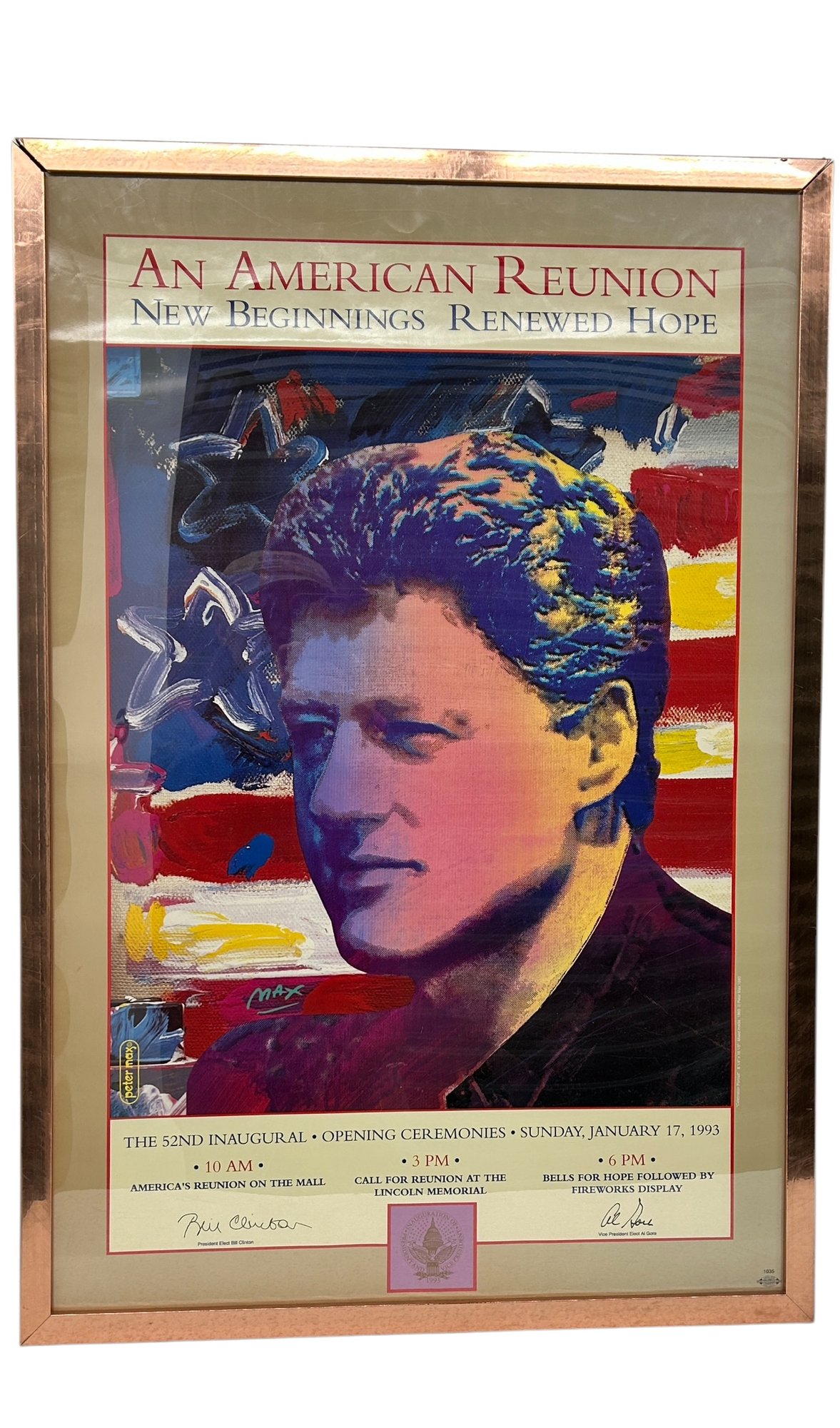 Bill Clinton Inaugural Peter Max Poster - 26x38 #5858 | Auctionninja.com