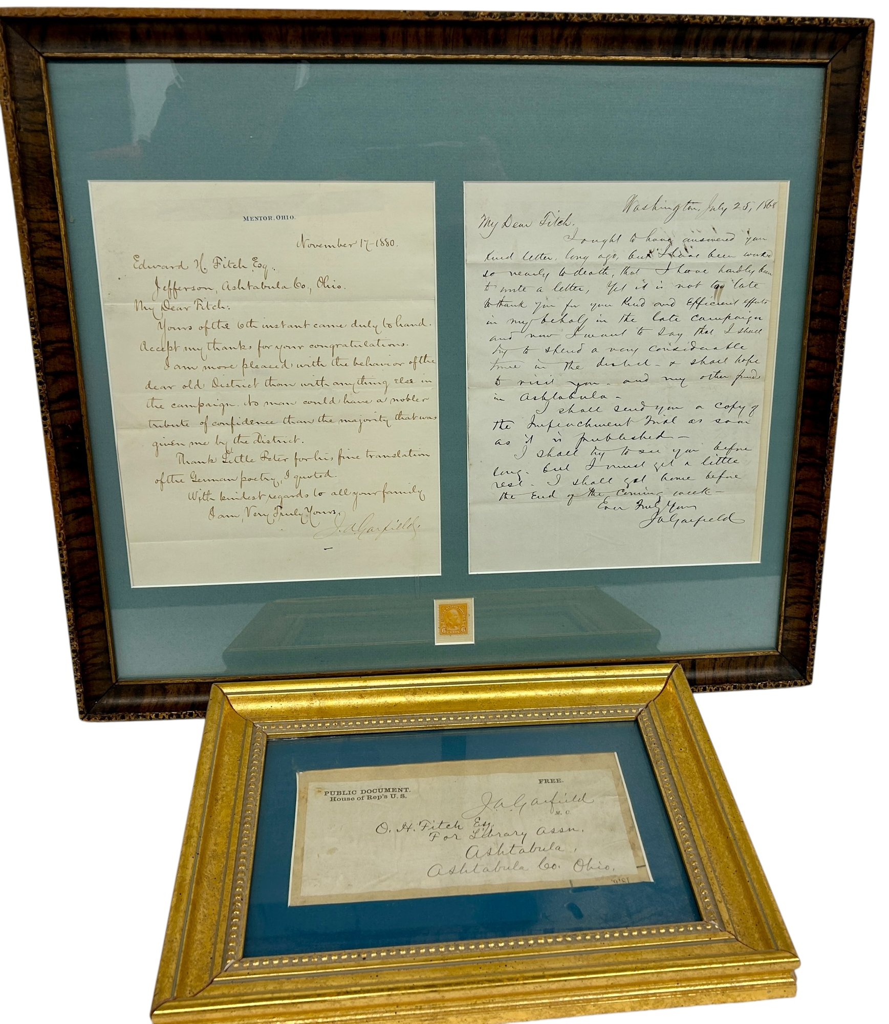 1880 President James Garfield Letter Includes Original Envelope #5856 ...