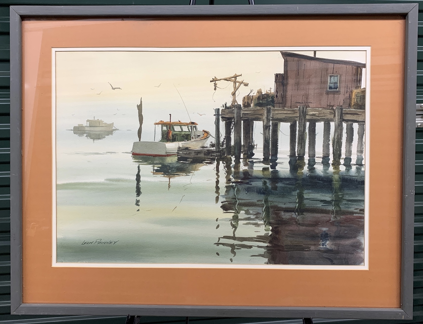 Signed Leon Phinney 1972 Watercolor Lobster Wharf -21x15.5 #3429 ...