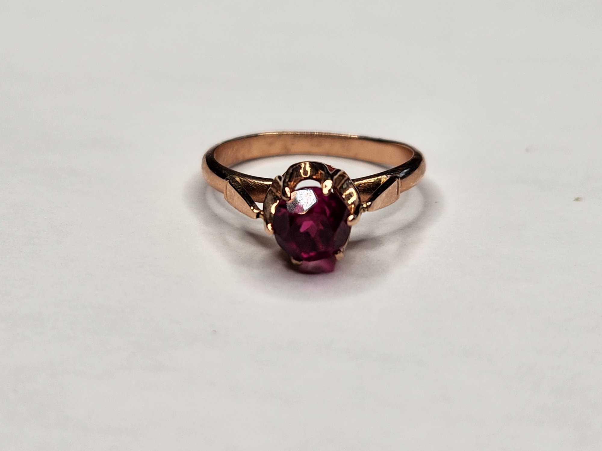 Russian 14k Rose Gold Pink Topaz Ring Sz 6.75 #3227 | Auctionninja.com